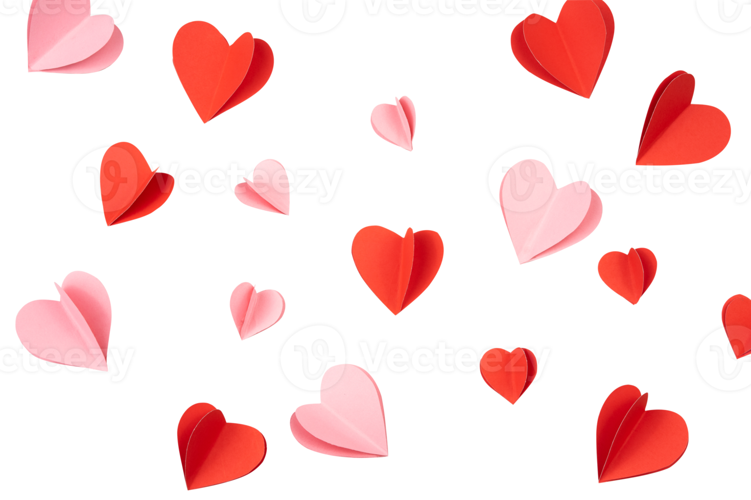 Cute Love Origami In Red And Pink Color Pattern 18921436 Png