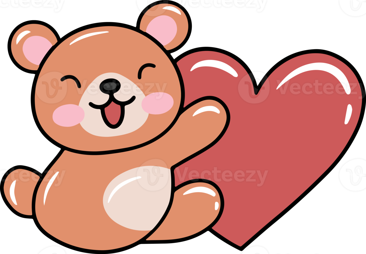 Valentine Day Bear with Hearts 18922261 PNG