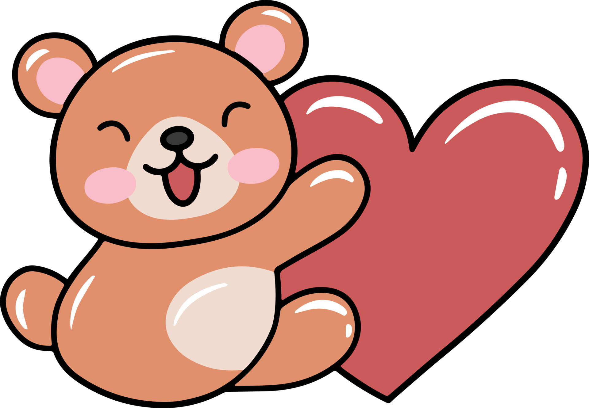 Valentine Day Bear with Hearts 18922261 PNG
