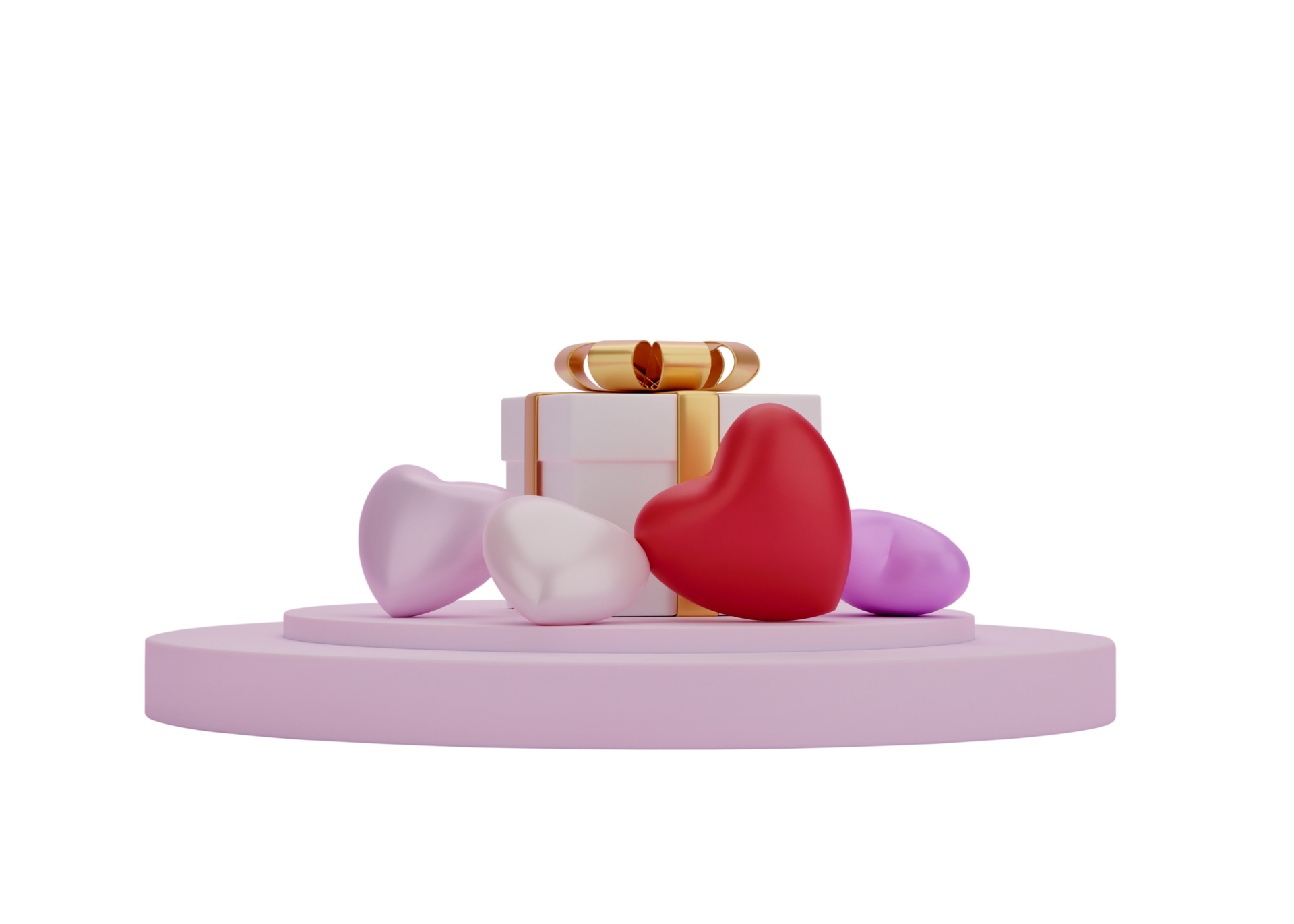 3D Heart and gift box with podium stand to show product display ... 3D Heart and gift box with podium stand to show product display ...
