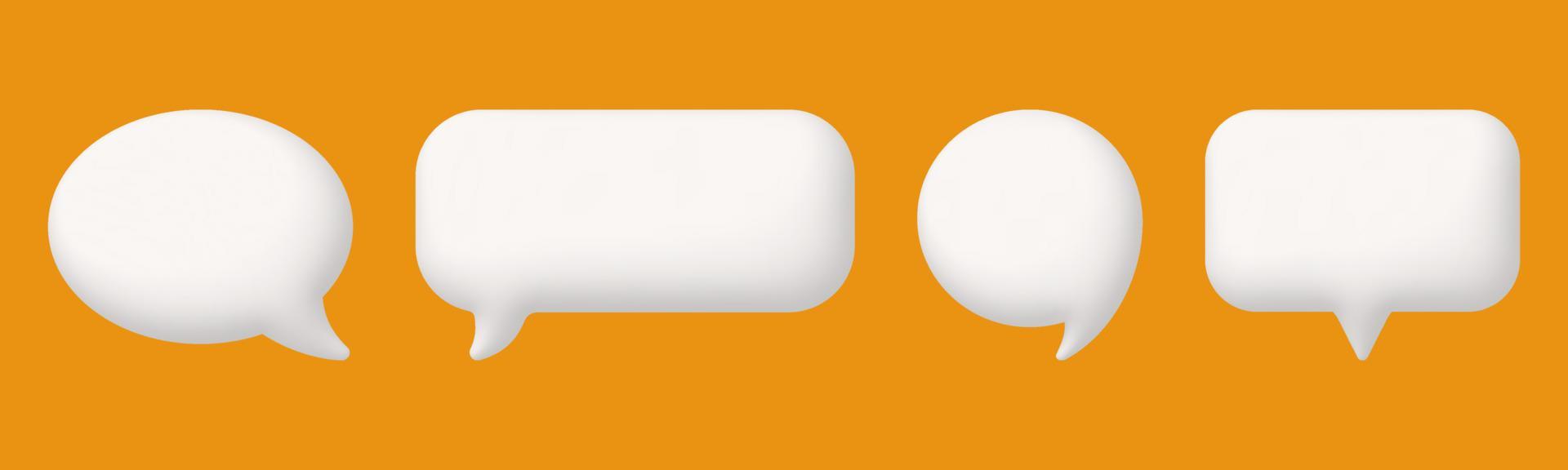 Set of 4 3d speech bubbles. Changeable color. Vector illustration ...