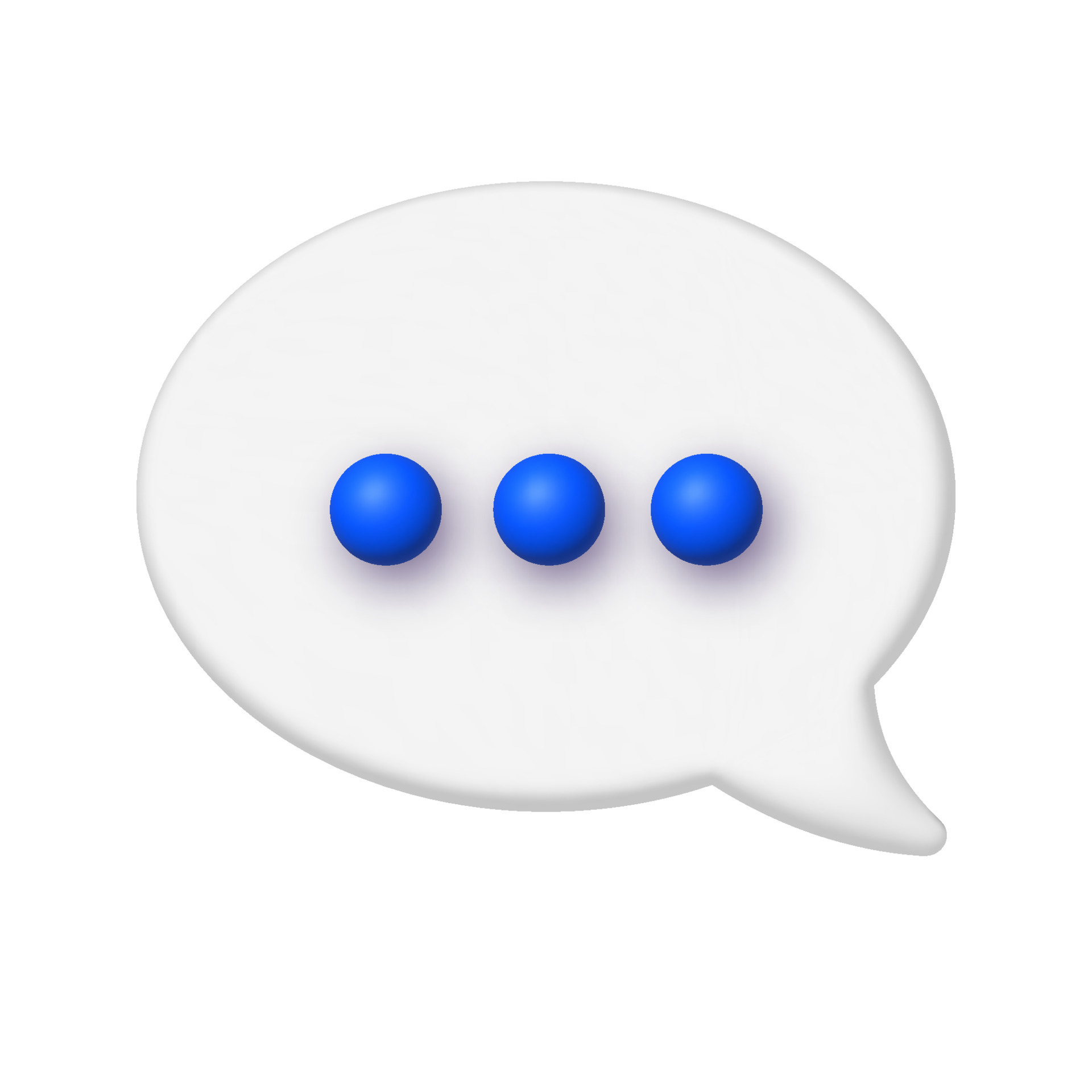 Communication Chat 3d Icon White Speech Bubble With Three Blue Dots