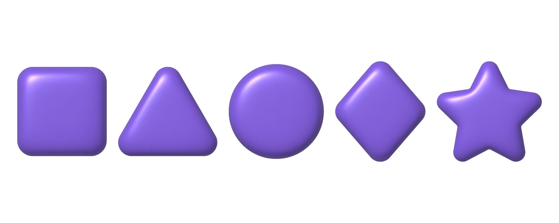 Set of 3d purple geometric shapes for web design. 3d realistic design ...