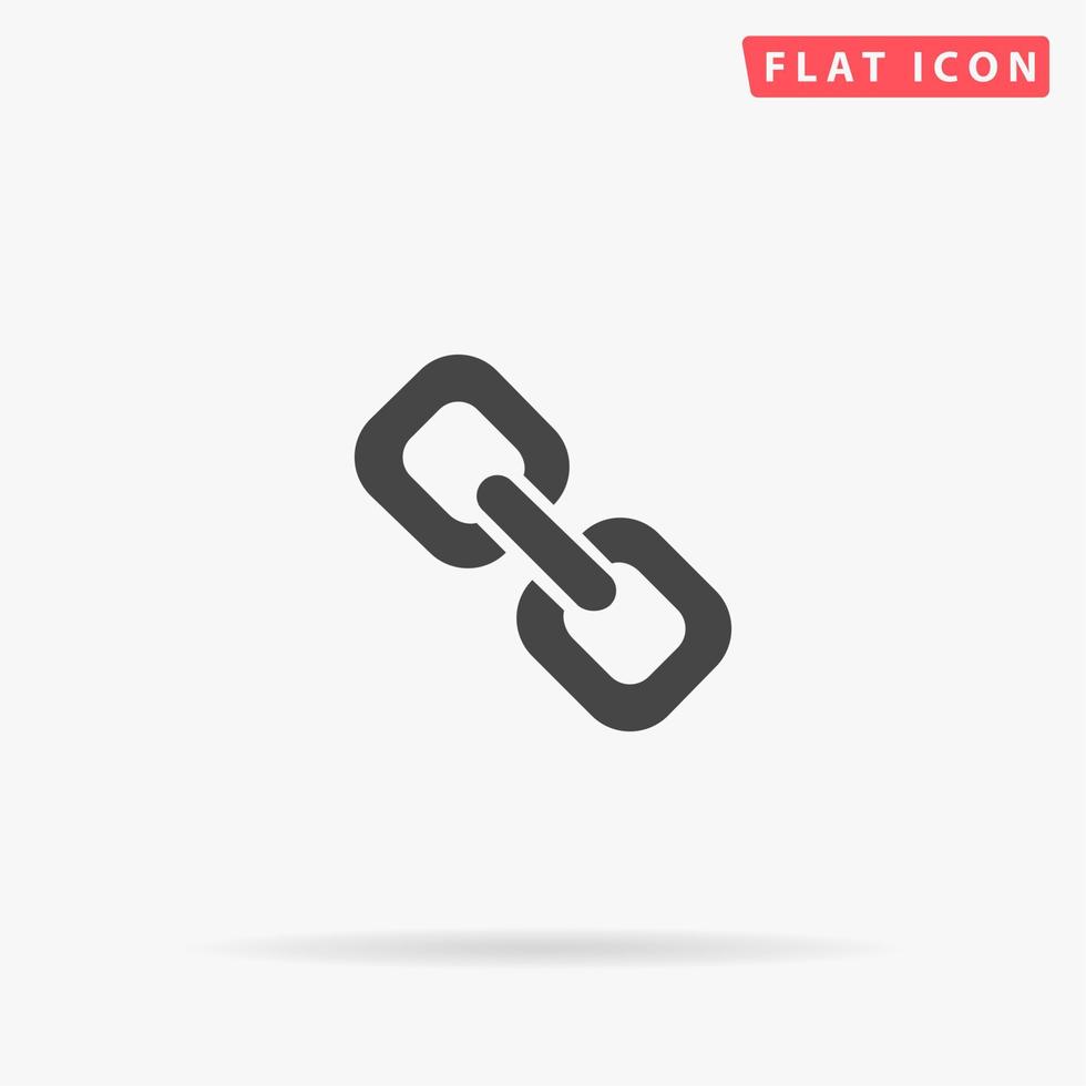 Link. Simple flat black symbol with shadow on white background. Vector illustration pictogram ...