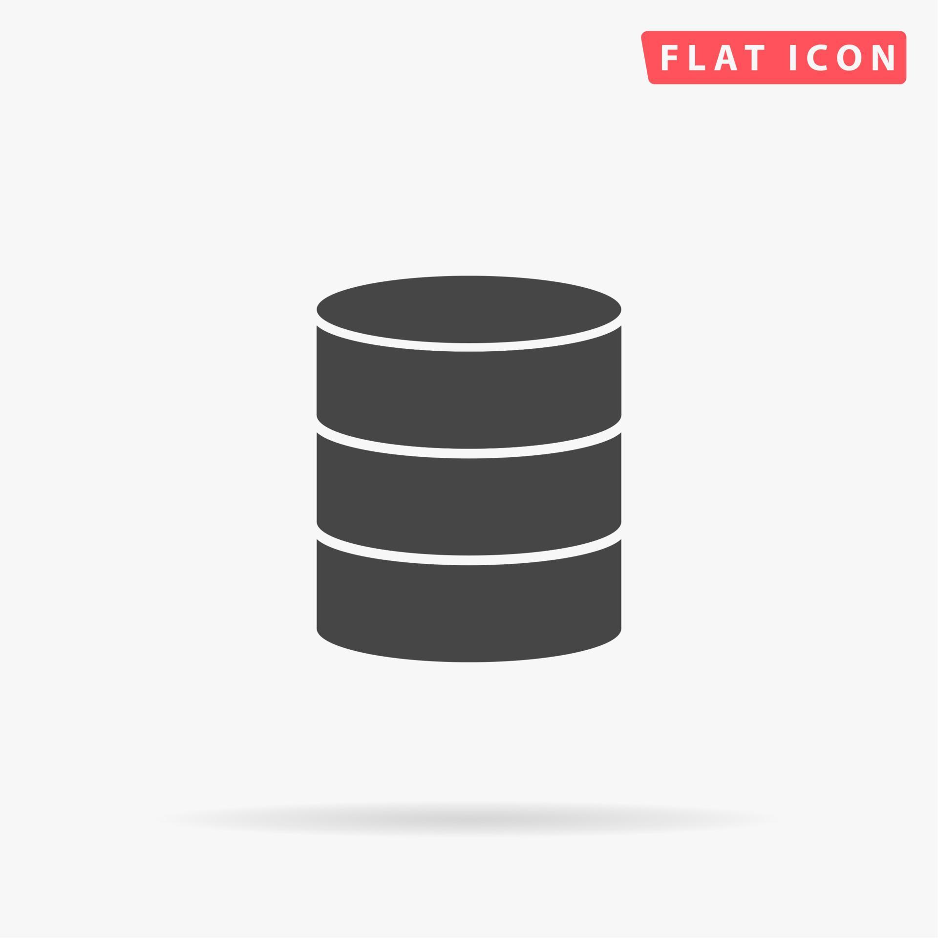 Database. Simple flat black symbol with shadow on white background ...