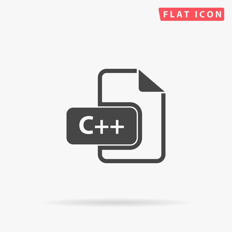 C development file format. Simple flat black symbol with shadow on ...