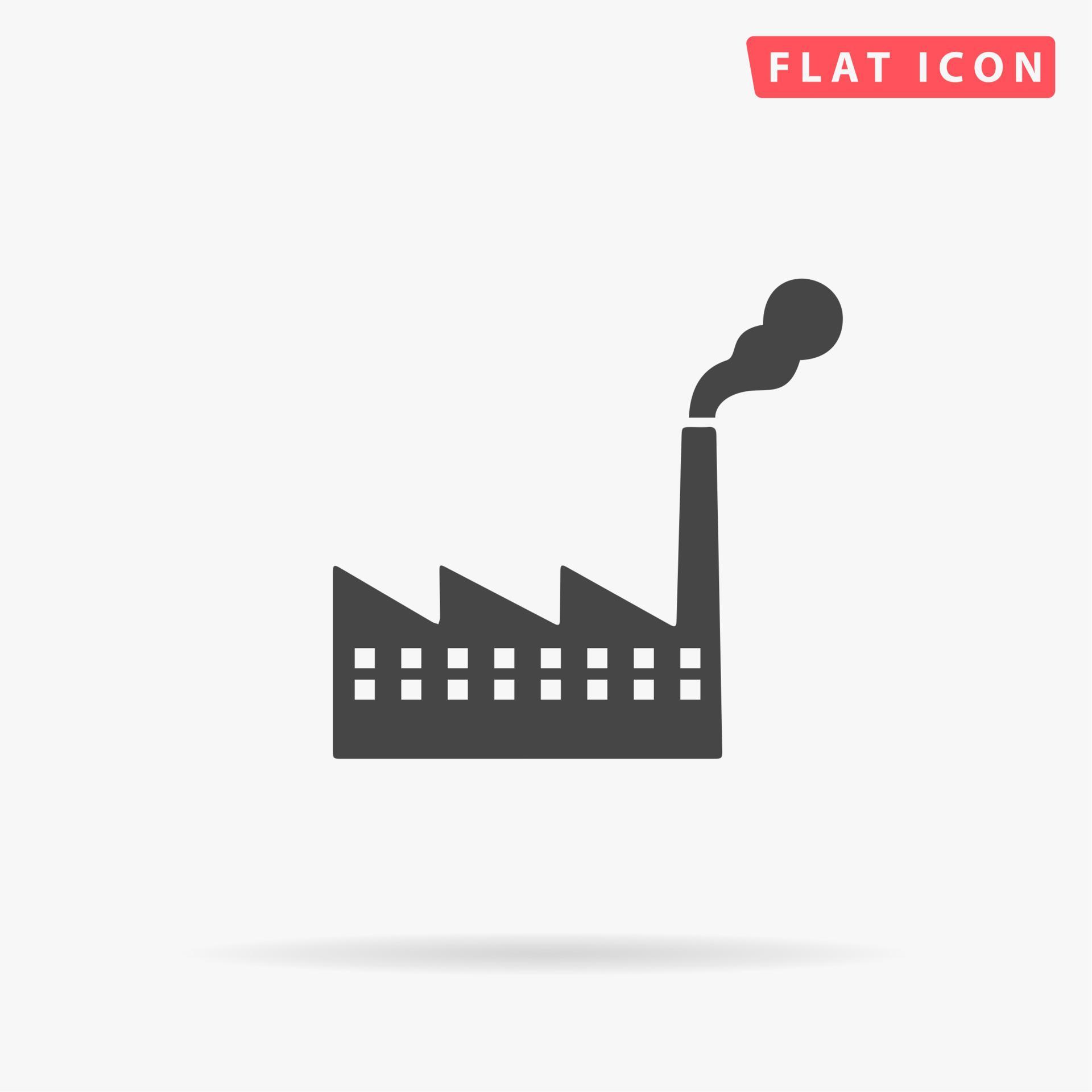Simple Factory. Simple flat black symbol with shadow on white background. Vector illustration ...
