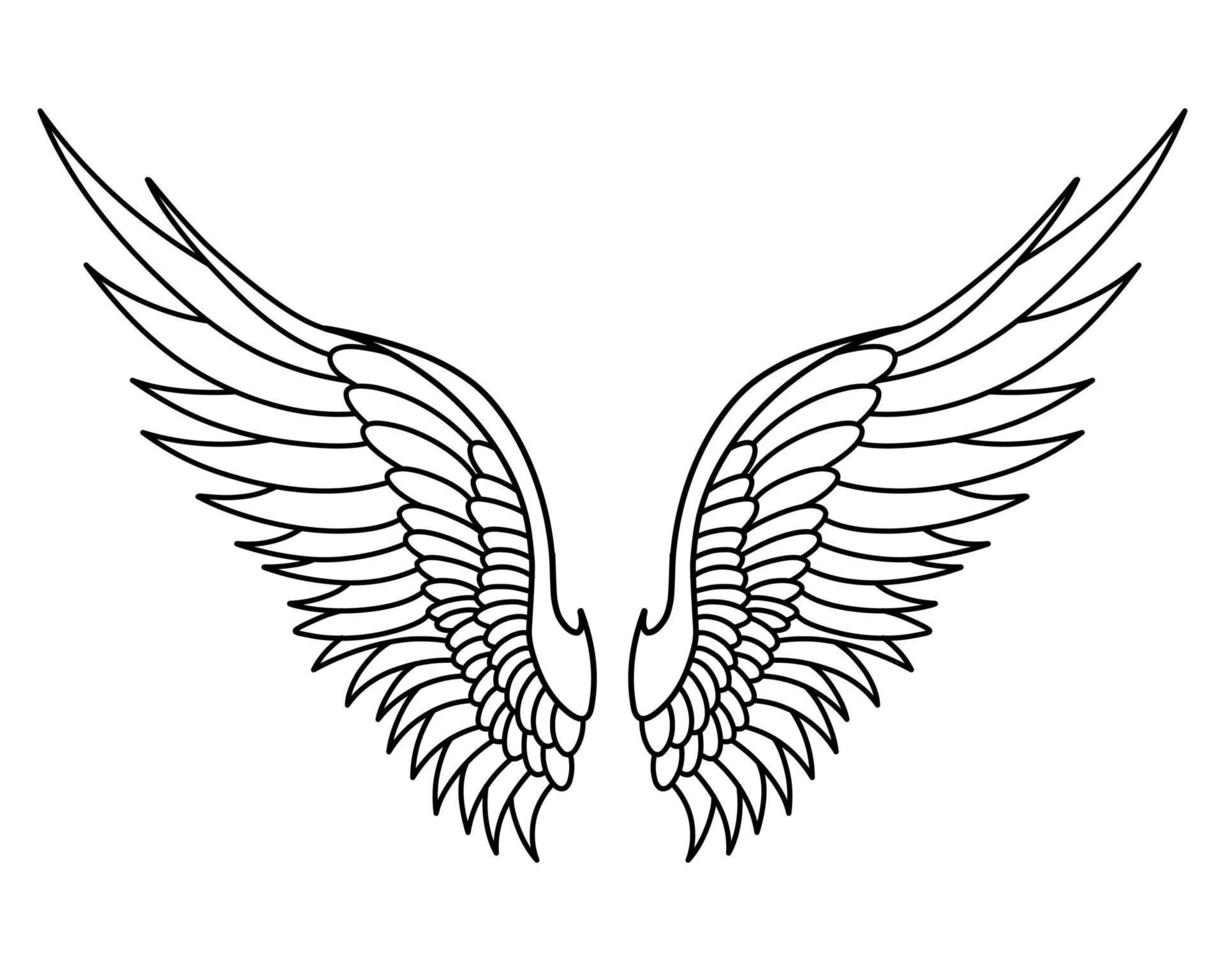 Free vector angel wings line art style 18924985 Vector Art at Vecteezy Free vector angel wings line art style 18924985 Vector Art at Vecteezy