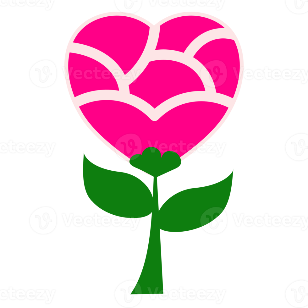 Heart Rose Flower In Love Valentine 18928885 Png