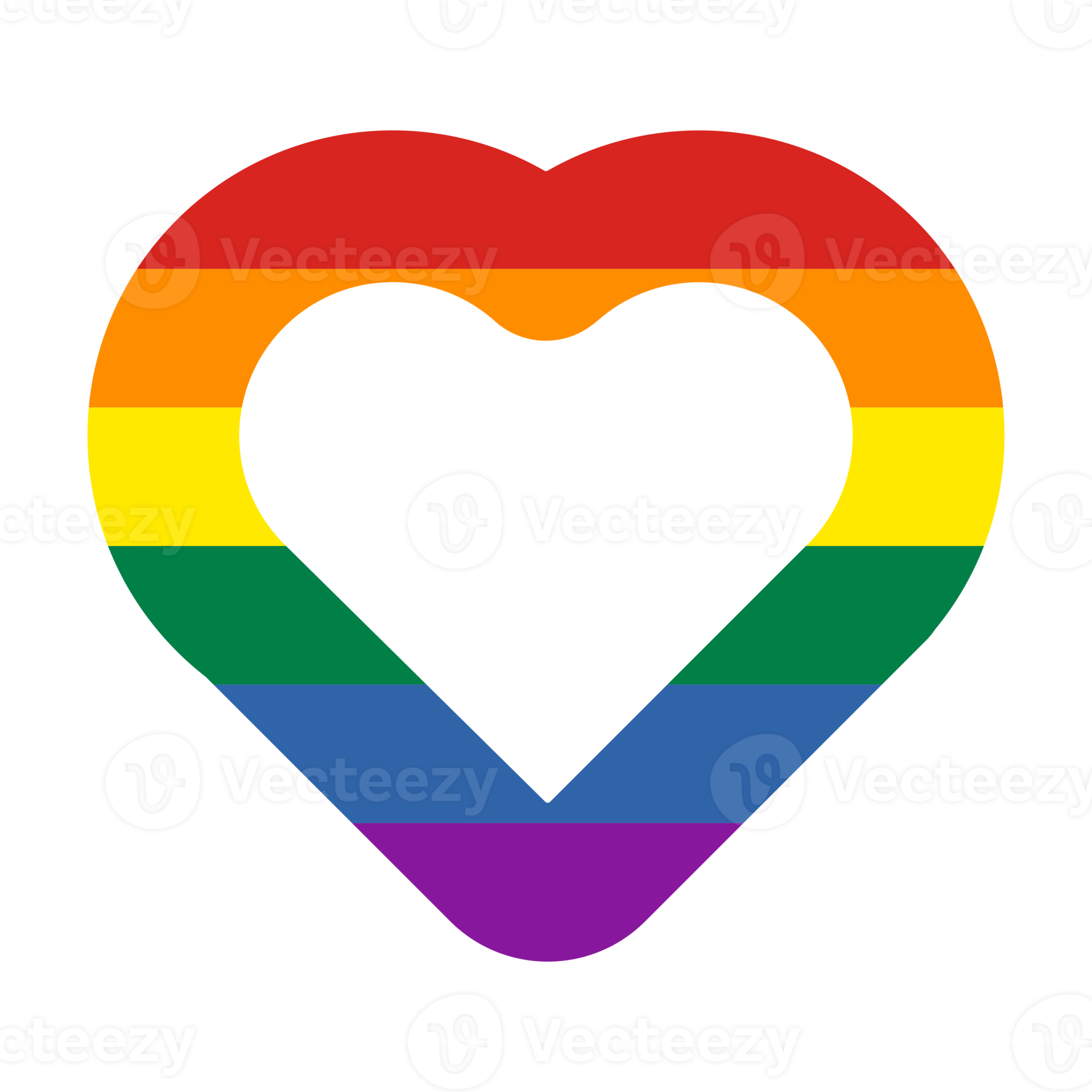 Rainbow Pride Flag Heart Shape Symbol Isolated 18929152 Png