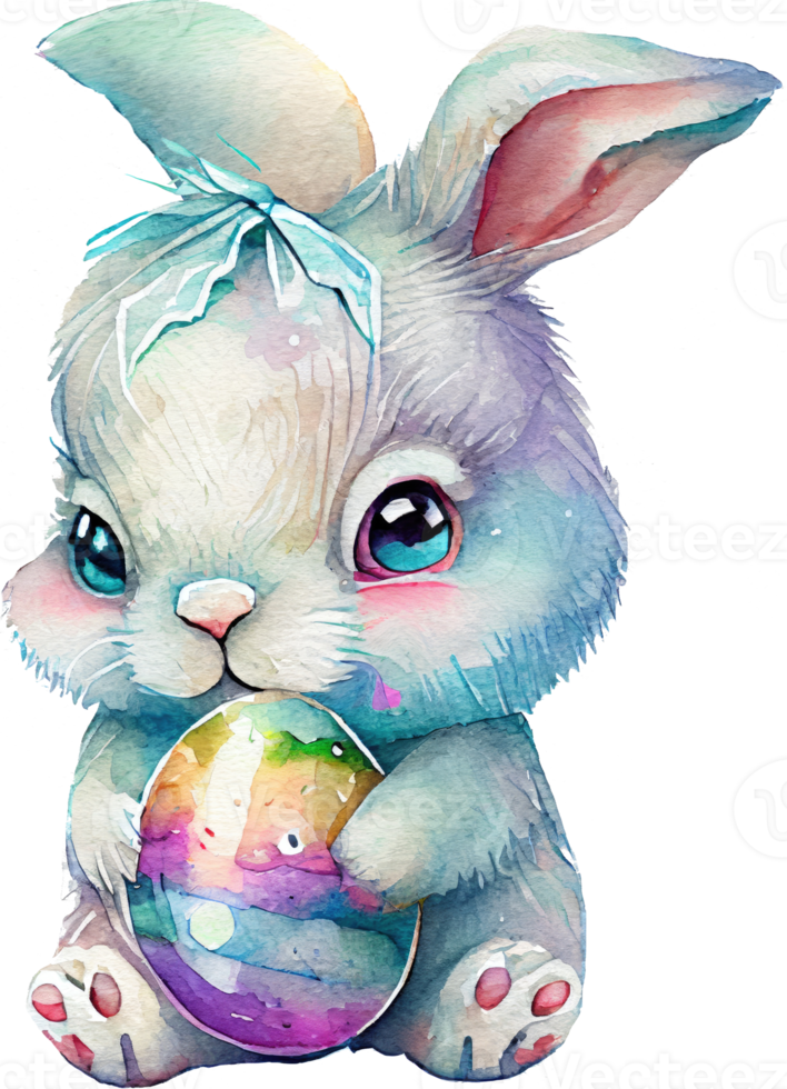 Cute Bunny Easter Watercolor 18930988 Png