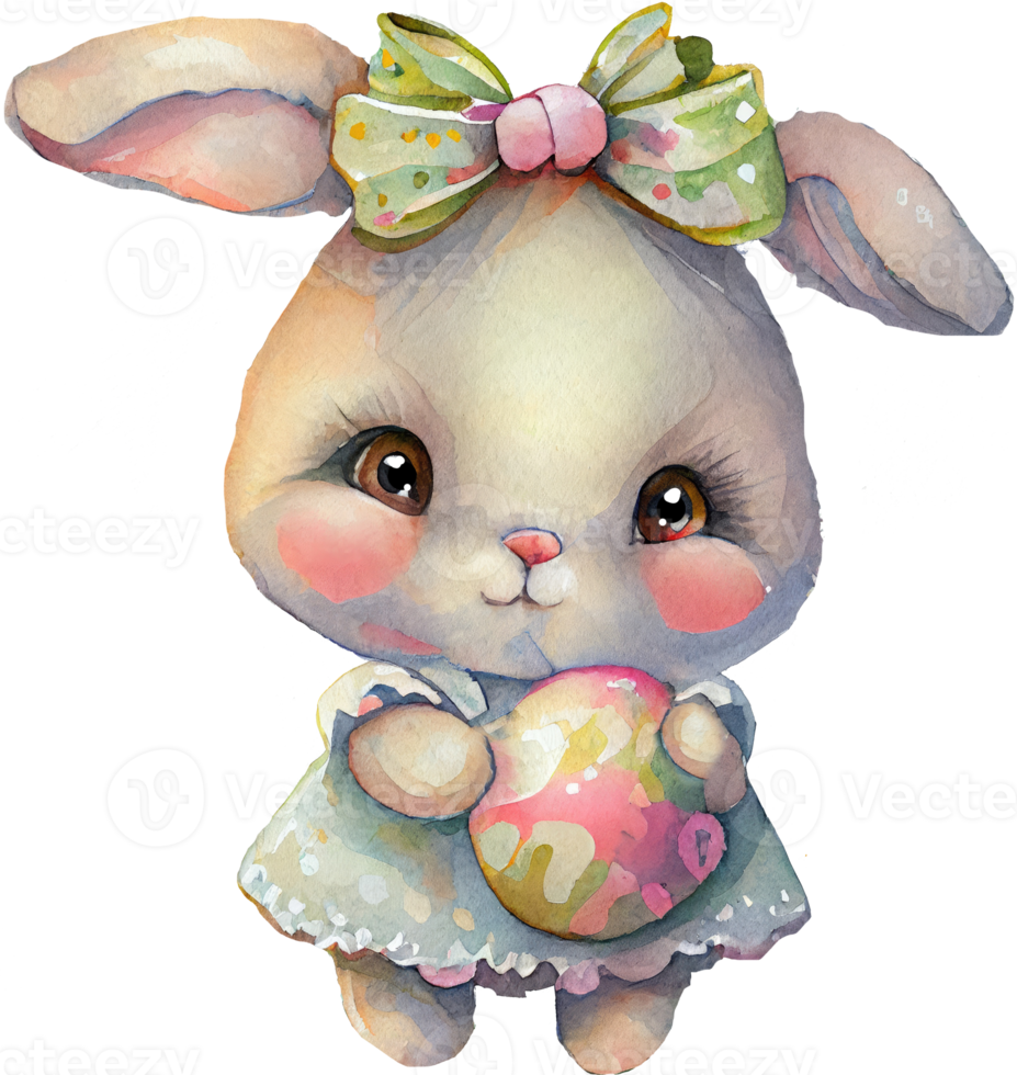 Cute Bunny Easter Watercolor 18930999 PNG