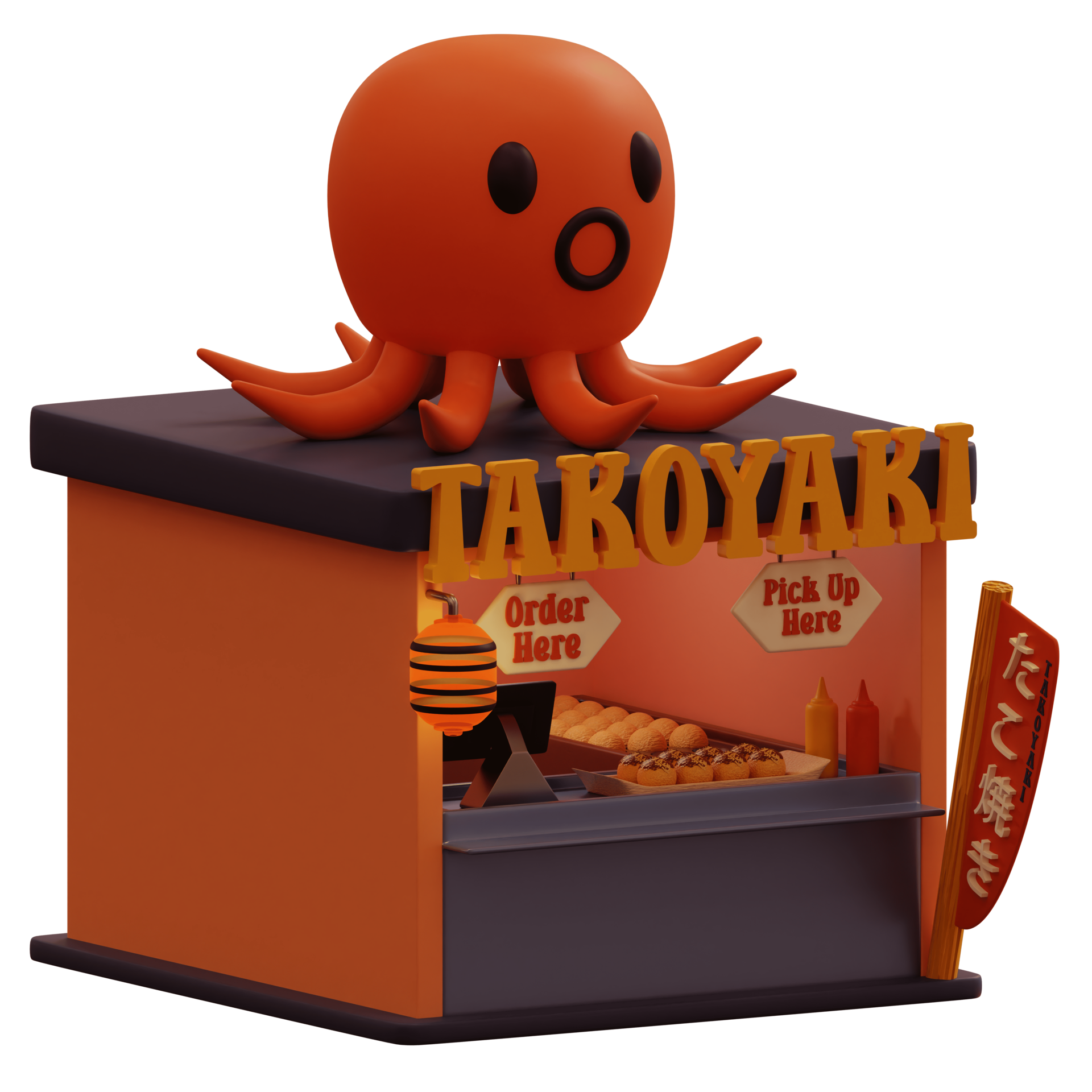 Free Tienda de takoyaki de renderizado 3d perfecta para proyecto de diseño 18931910 PNG with ...