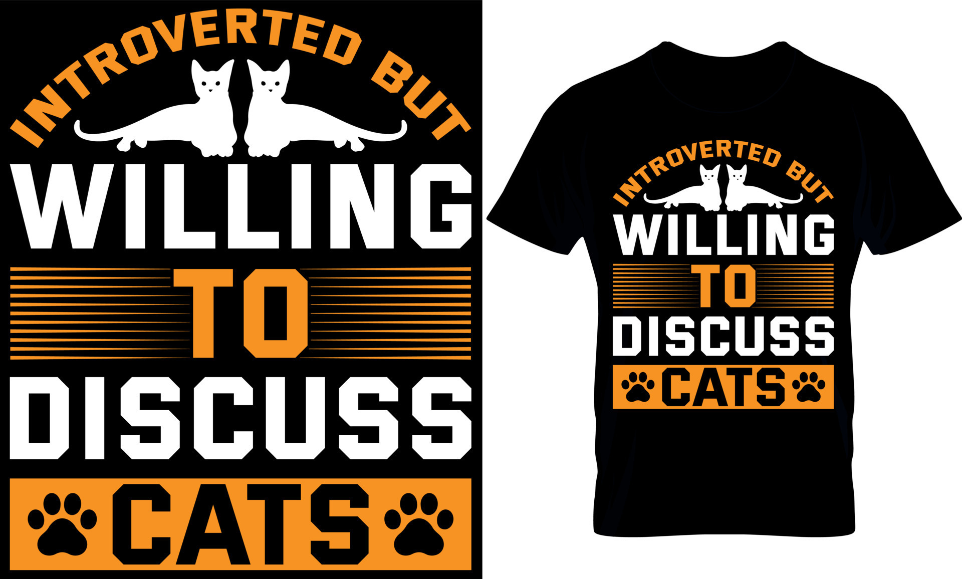 introverted but willing to discuss cats. cat t-shirt design,cats t ...