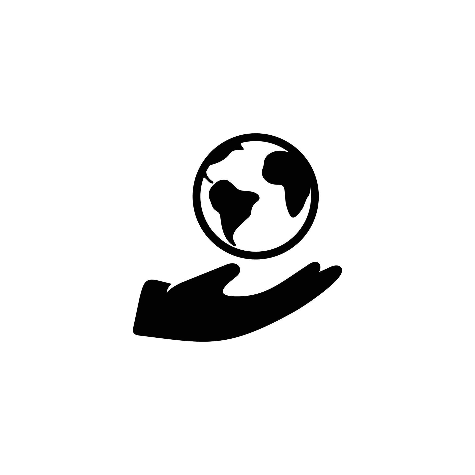 Hand Holding Earth Globe Simple Flat Icon Vector 18937547 Vector Art At