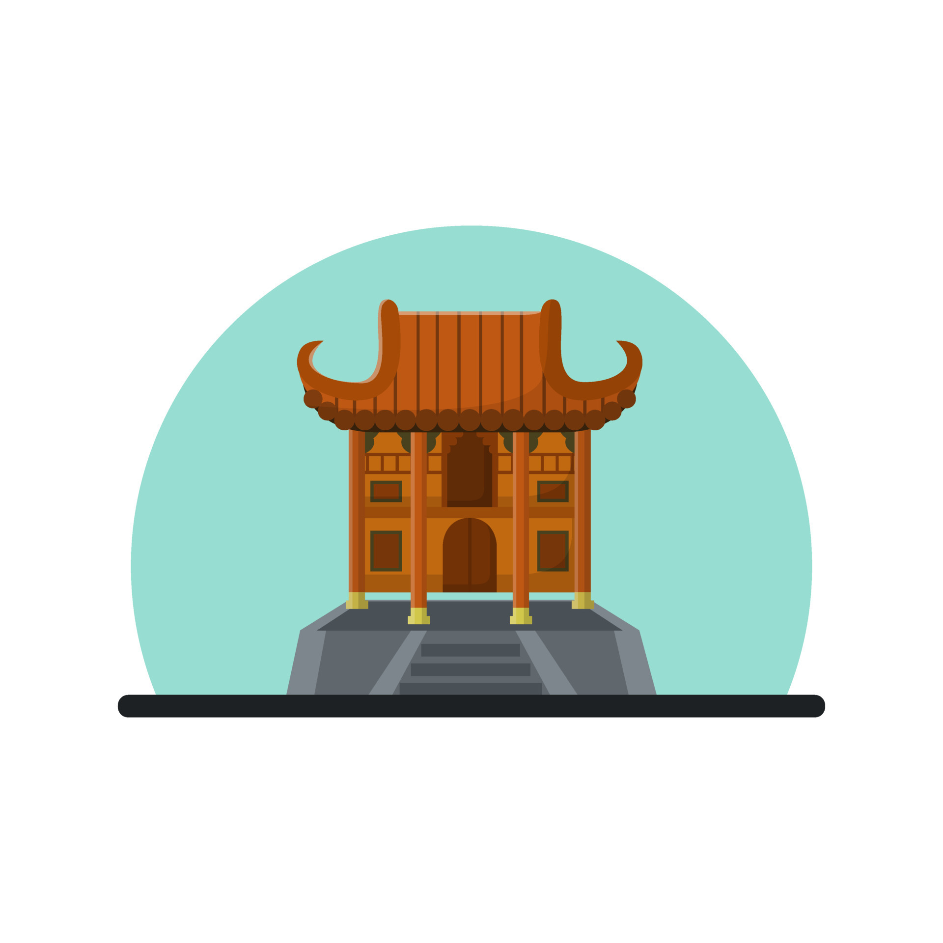 Traditional House from Asia Culture Architecture Vector Illustration ...