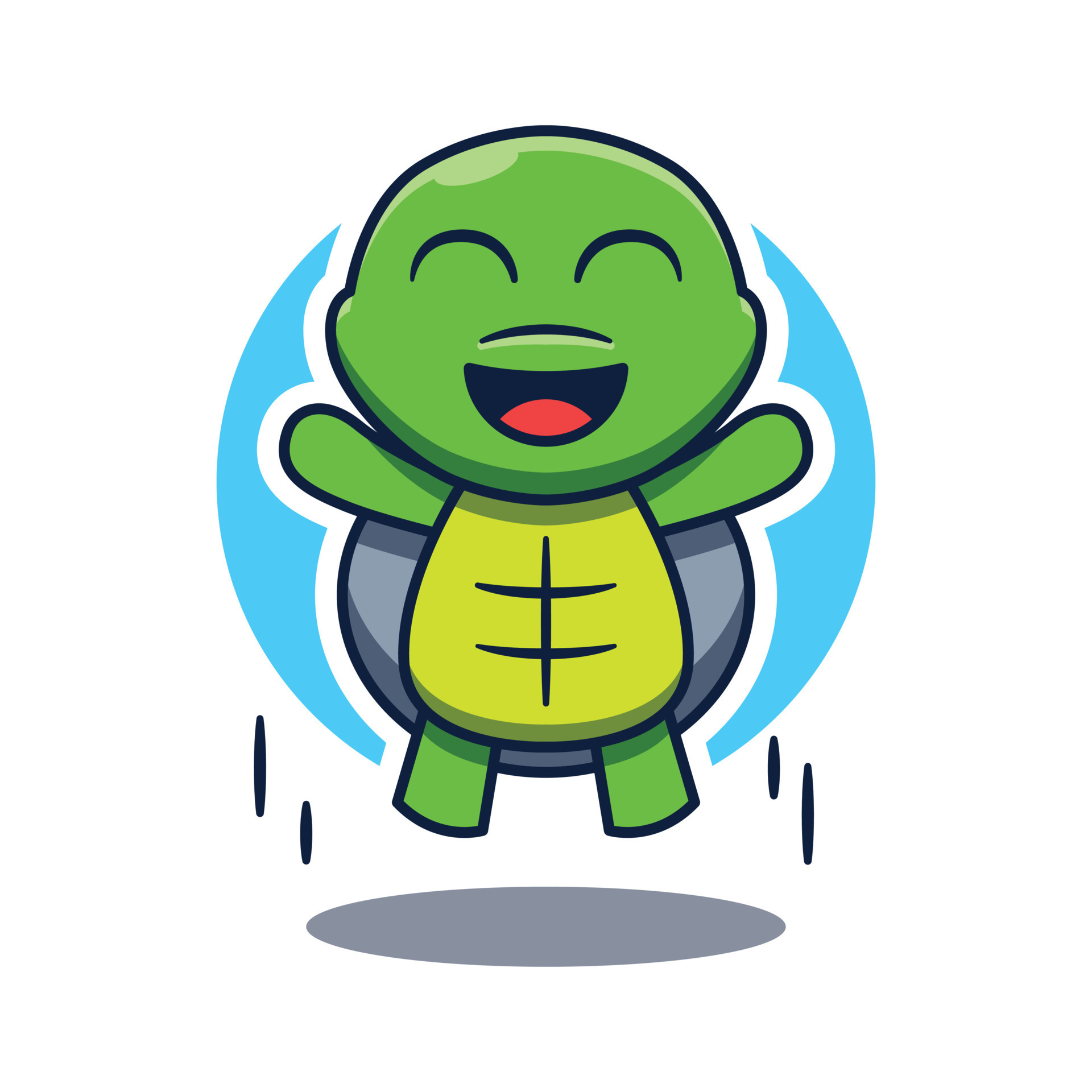 Cute Turtle Jumping Mascot Cartoon Character Illustration 18939735 ...