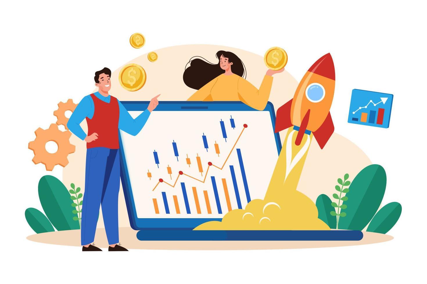 Stock Market Research Illustration concept on white background 18942398 ... Stock Market Research Illustration concept on white background 18942398 ...