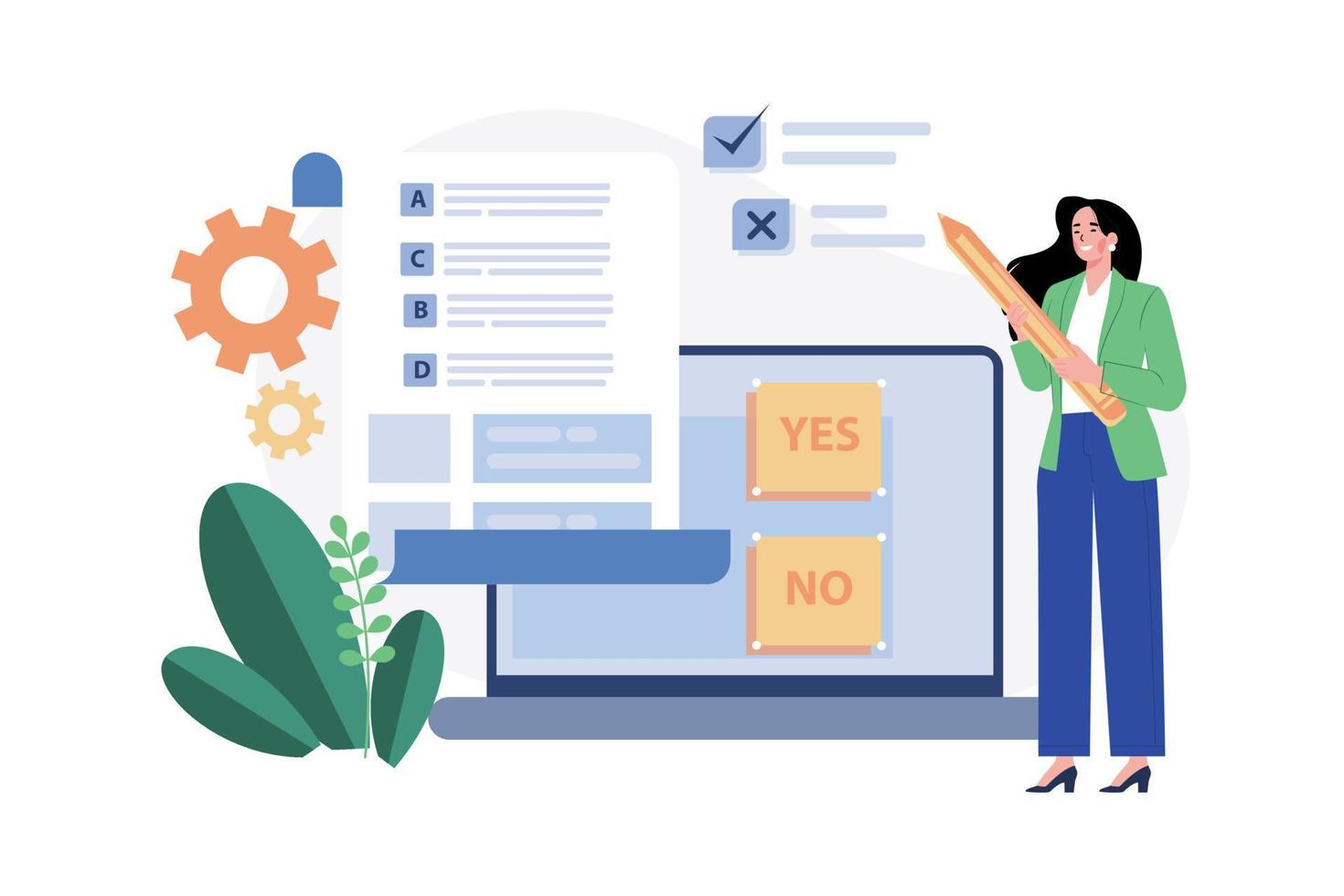 Woman Filling Survey Form Online Survey Concept Feedback Service ... Woman Filling Survey Form Online Survey Concept Feedback Service ...