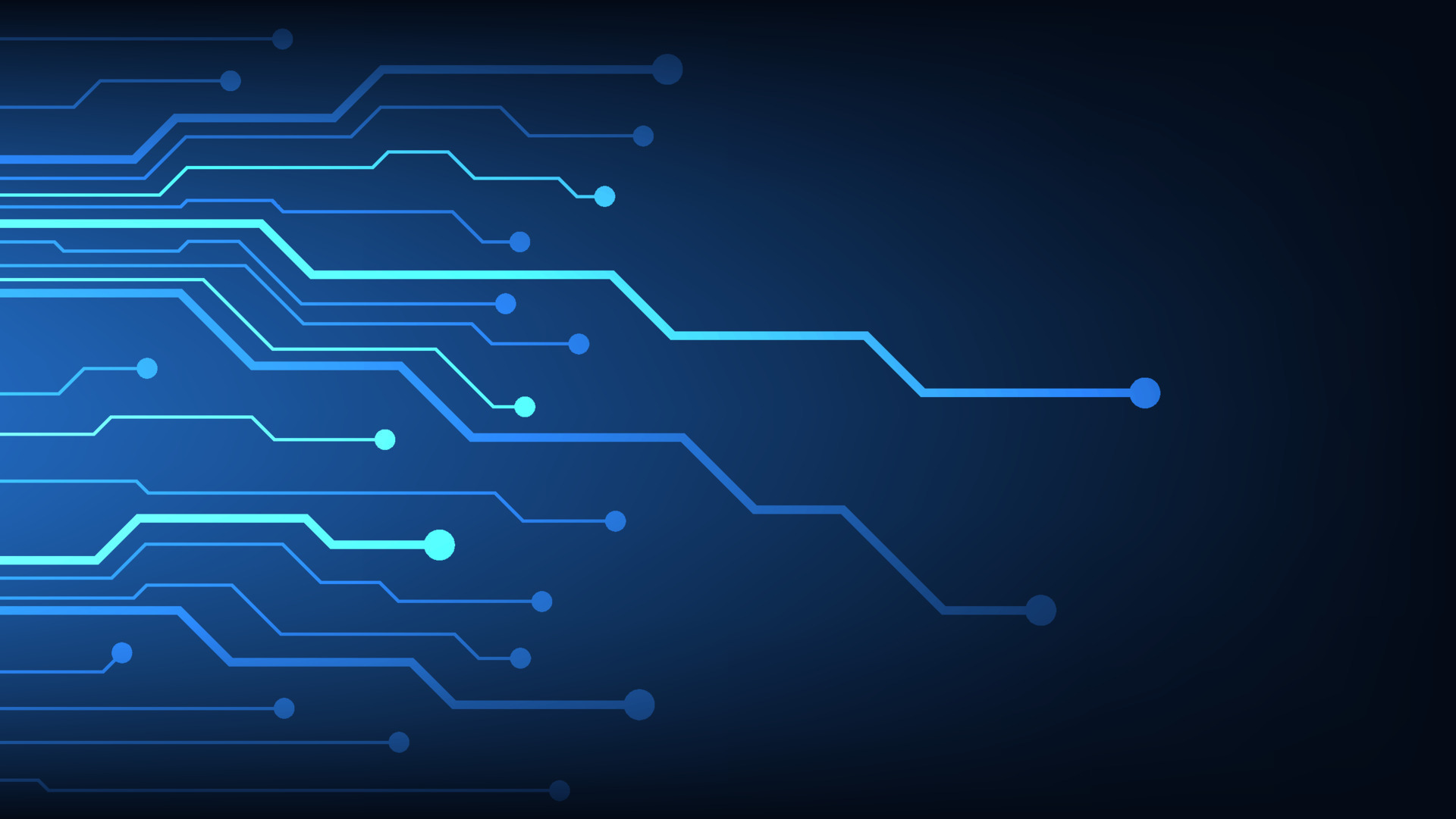 Hi tech digital circuit board. AI pad and electrical lines connected on ... Hi tech digital circuit board. AI pad and electrical lines connected on ...