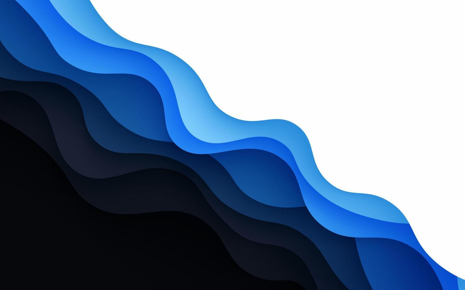 Multi layers white, blue color texture 3D papercut layers in gradient vector banner. Abstract ...