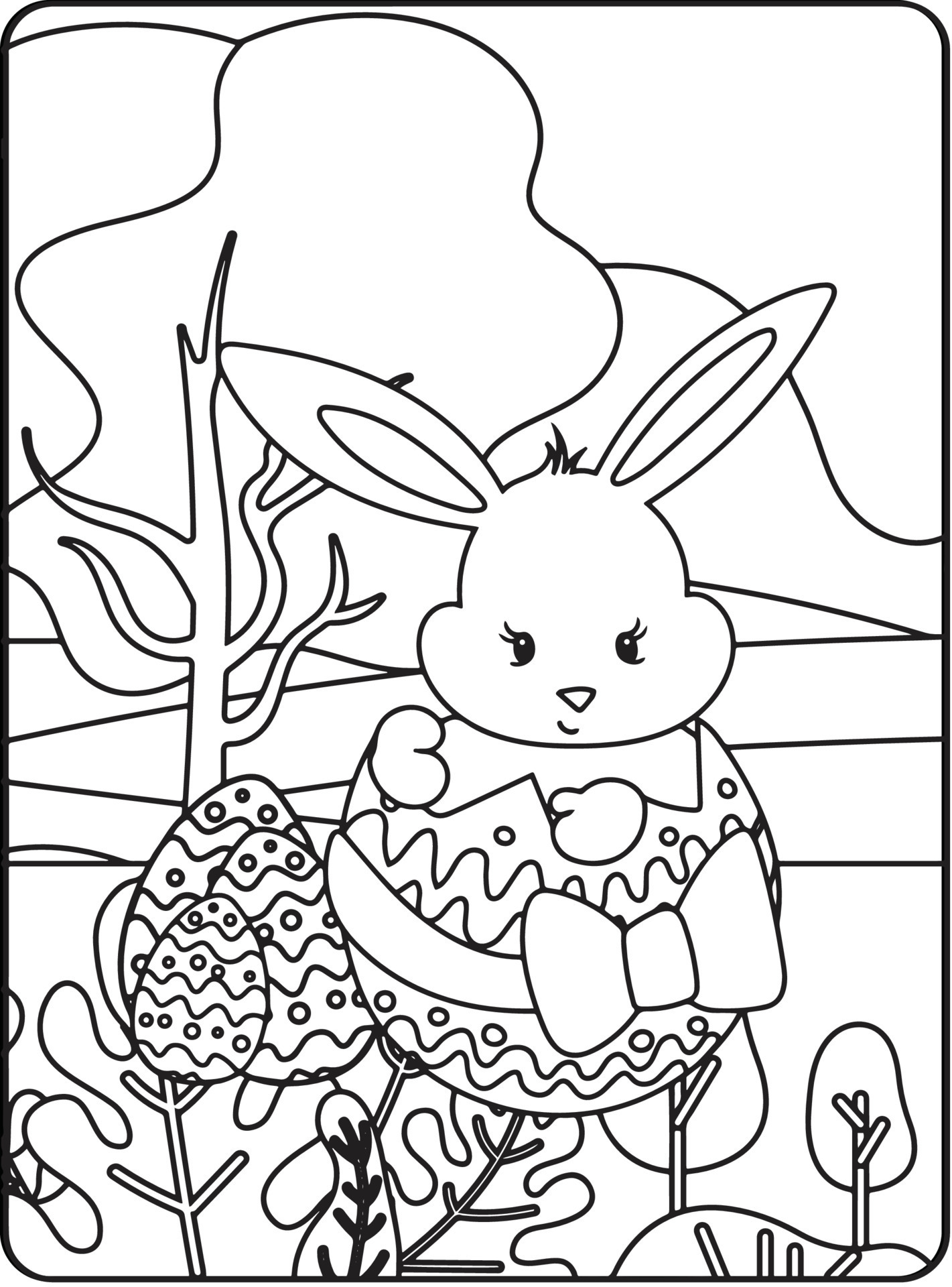 lindos dibujos de pascua para colorear para niños 18951029 Vector en ...