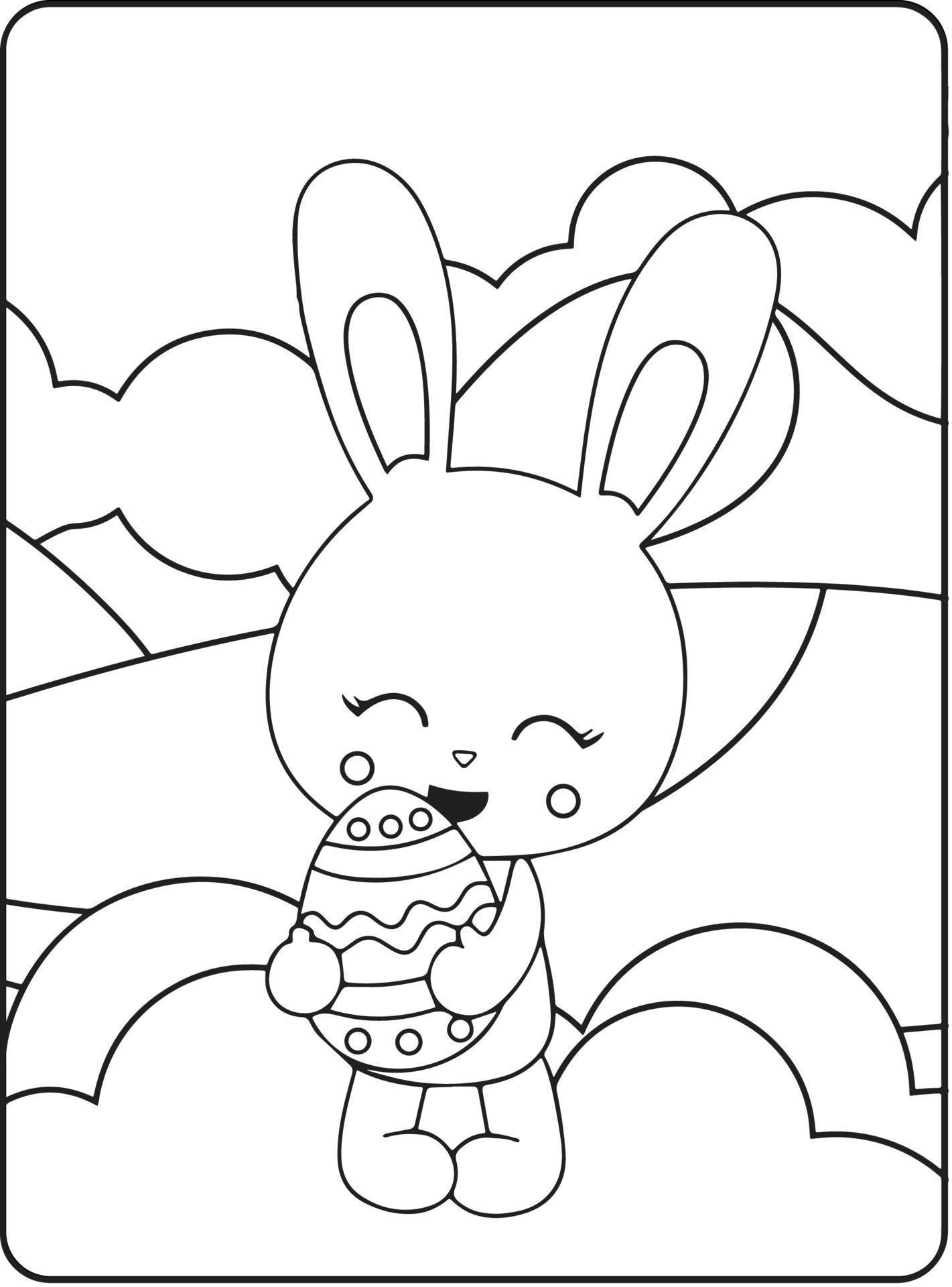 Cute Easter Coloring Pages for Kids 18951033 Vector Art at Vecteezy