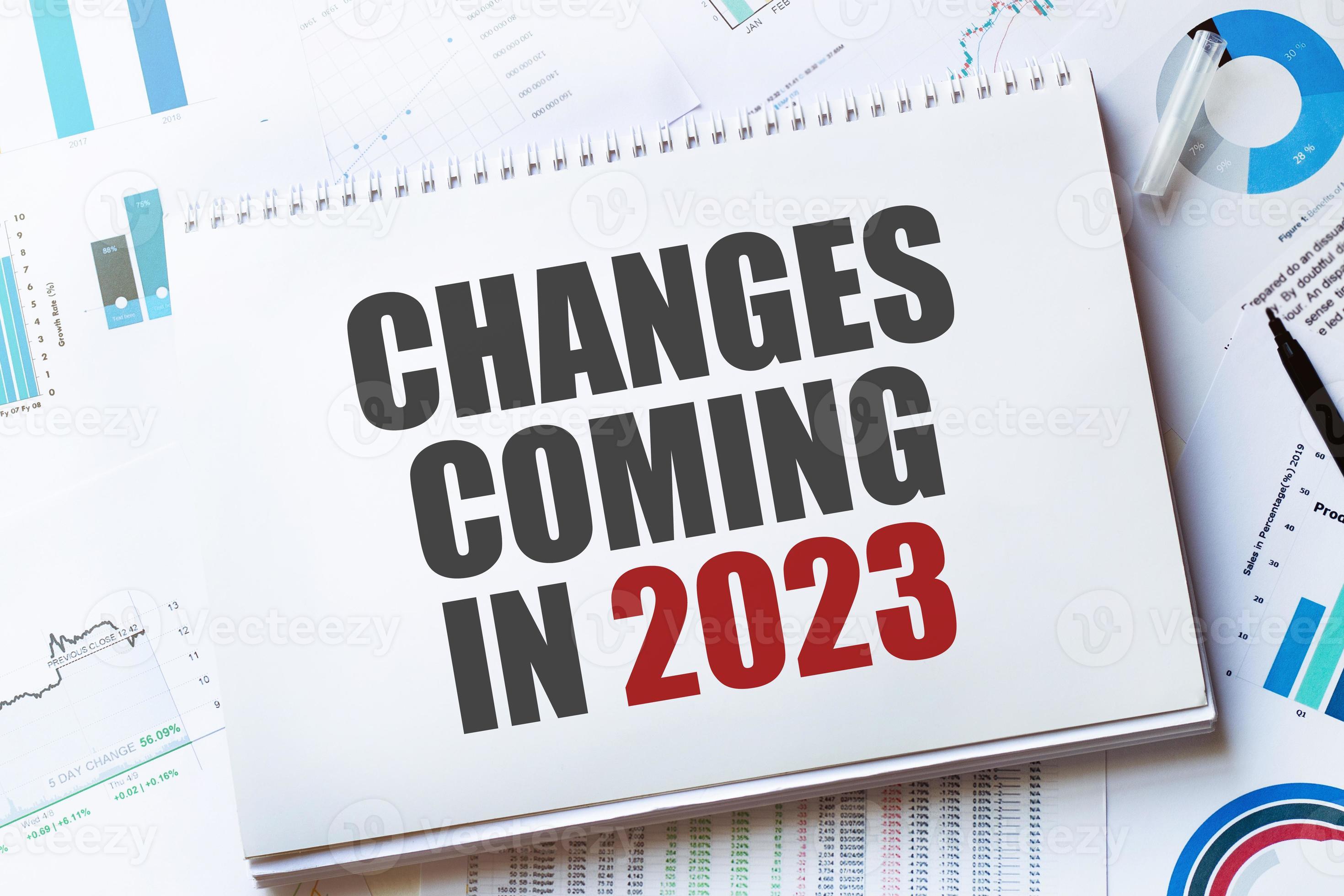 Notebook with Tools and Notes with text changes coming in 2023 18966111 ...