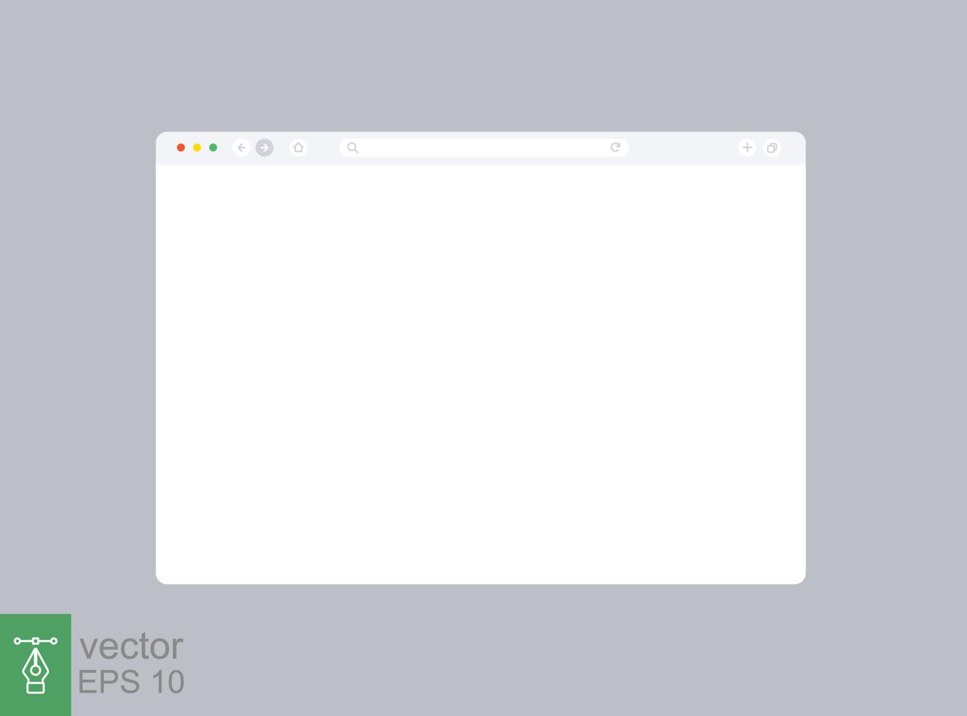 Browser Mockup For Website Empty Browser Window In Flat Style Vector Illustration Isolated On