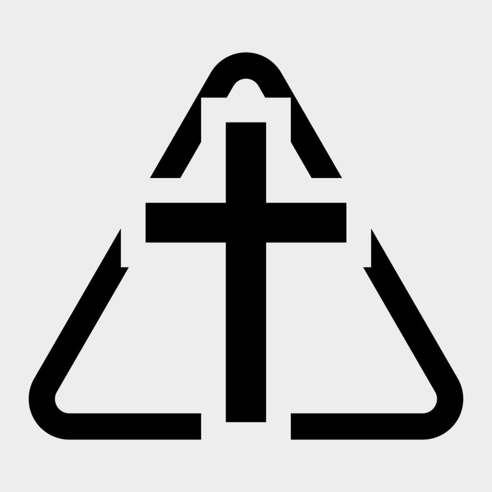 Signo De Símbolo De Icono De Cruz Cristiana Aislado Sobre Fondo Blanco