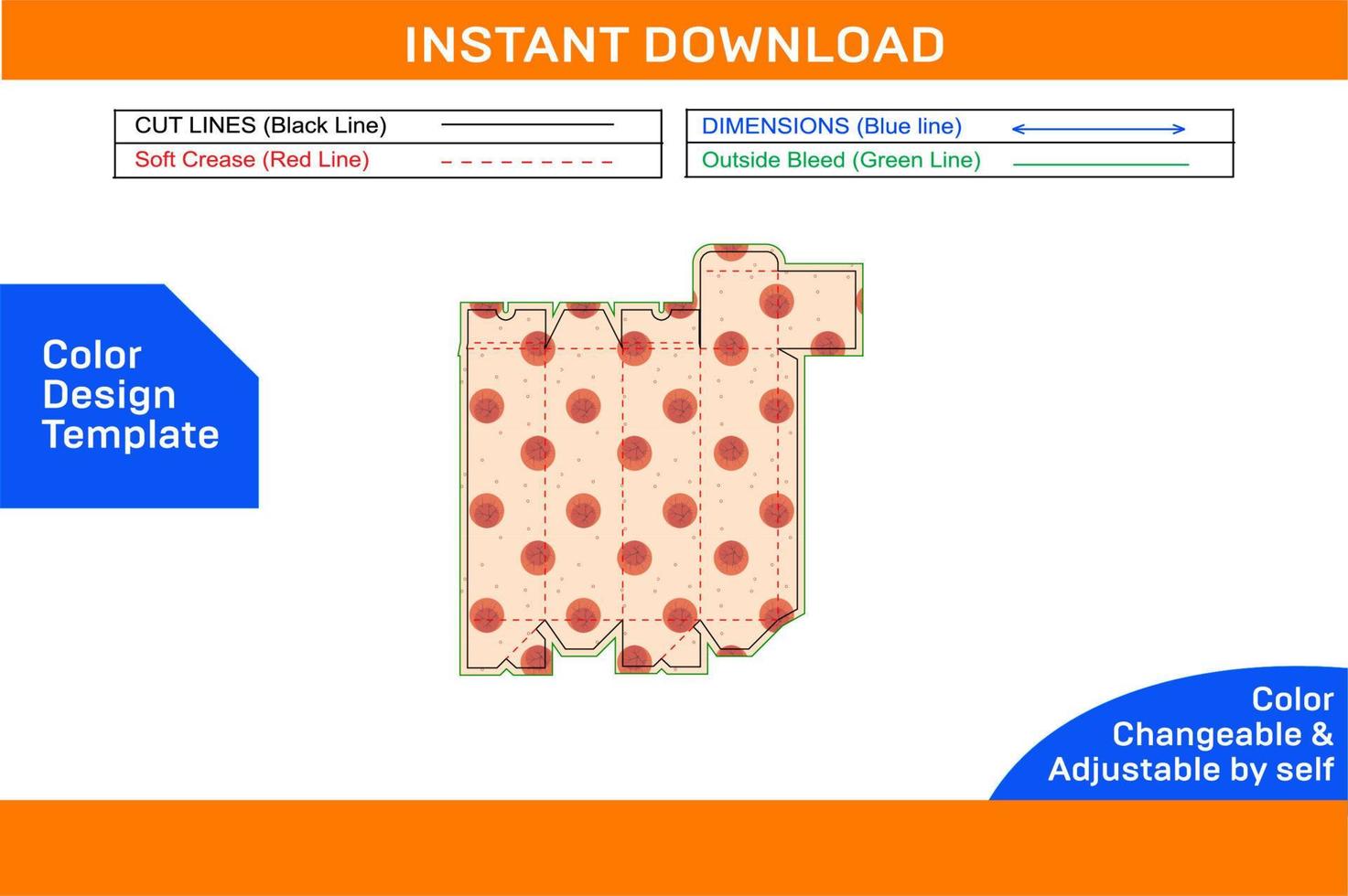 Packaging display box, dieline tamplate and 3D box color changeable and ...
