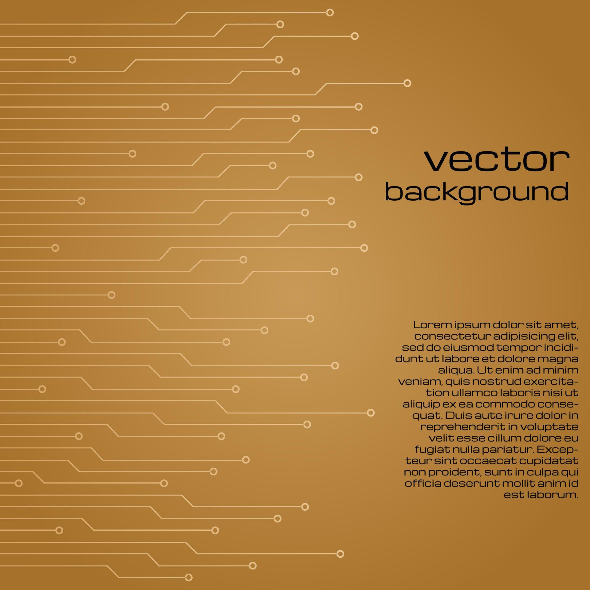 Abstract Technological Yellow Background With Elements Of The Microchip Circuit Board