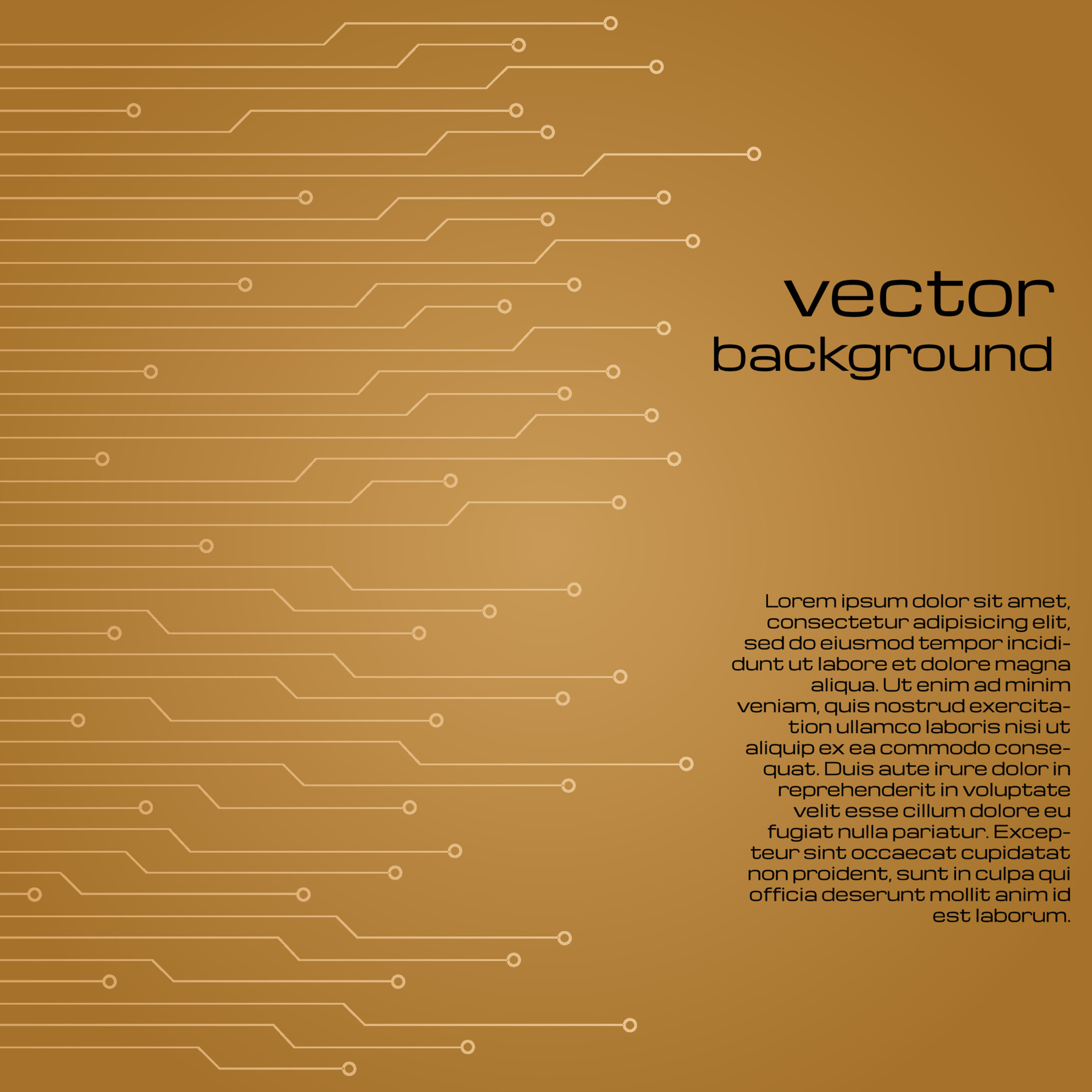 Abstract Technological Yellow Background With Elements Of The Microchip Circuit Board