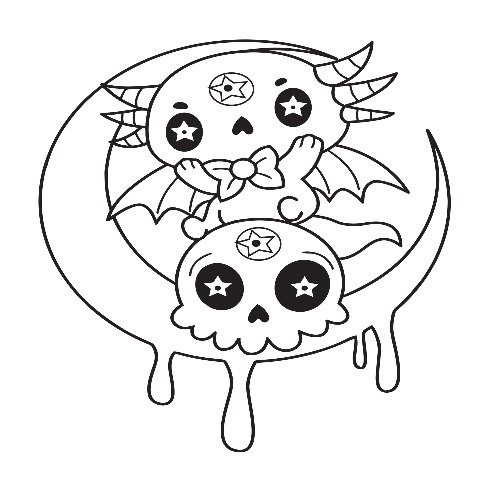 creepy kawaii pastel goth coloring page 18971404 Vector Art at Vecteezy creepy kawaii pastel goth coloring page 18971404 Vector Art at Vecteezy