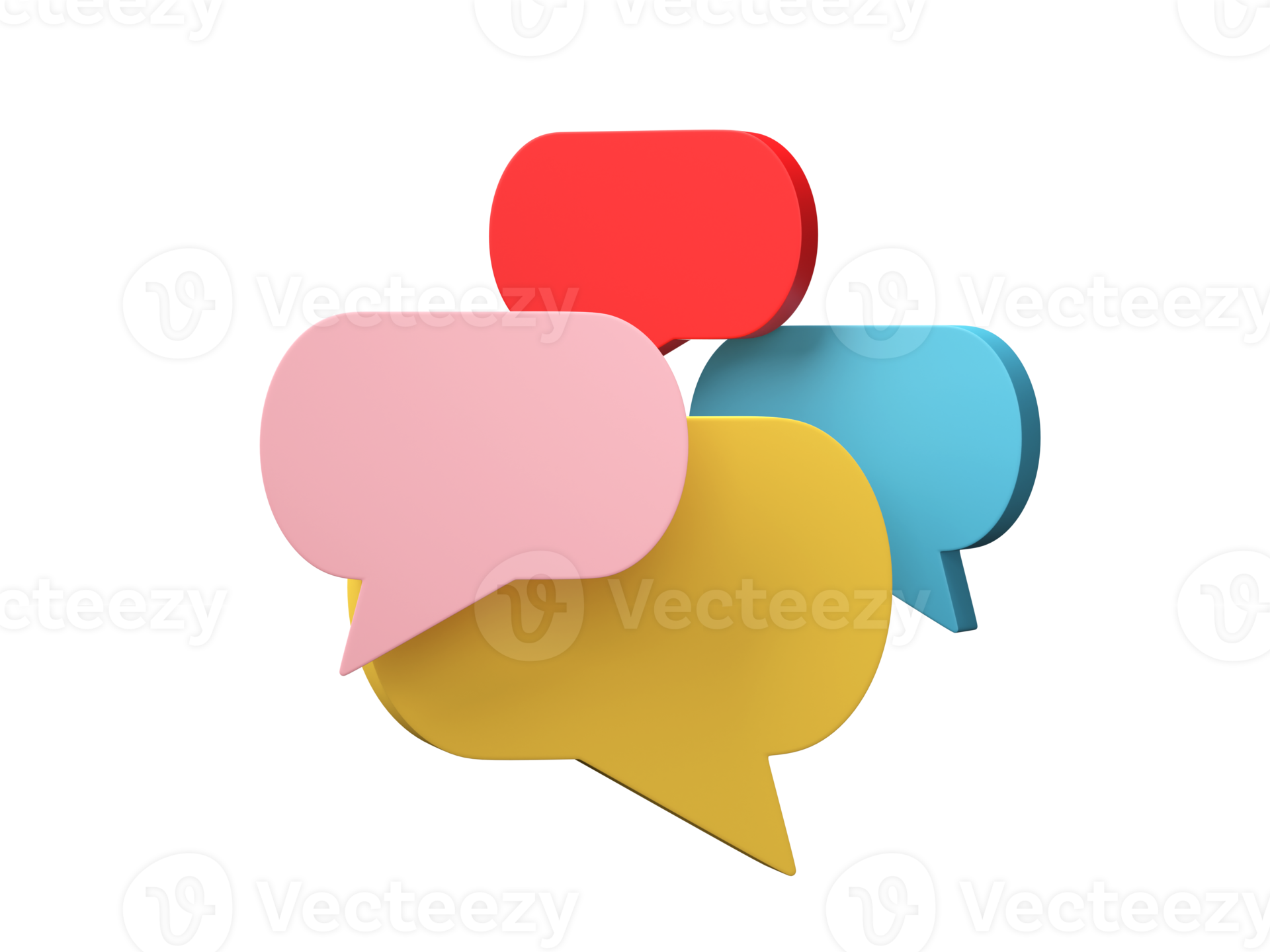 3D Speech bubble isolated on transparent background PNG file format ...