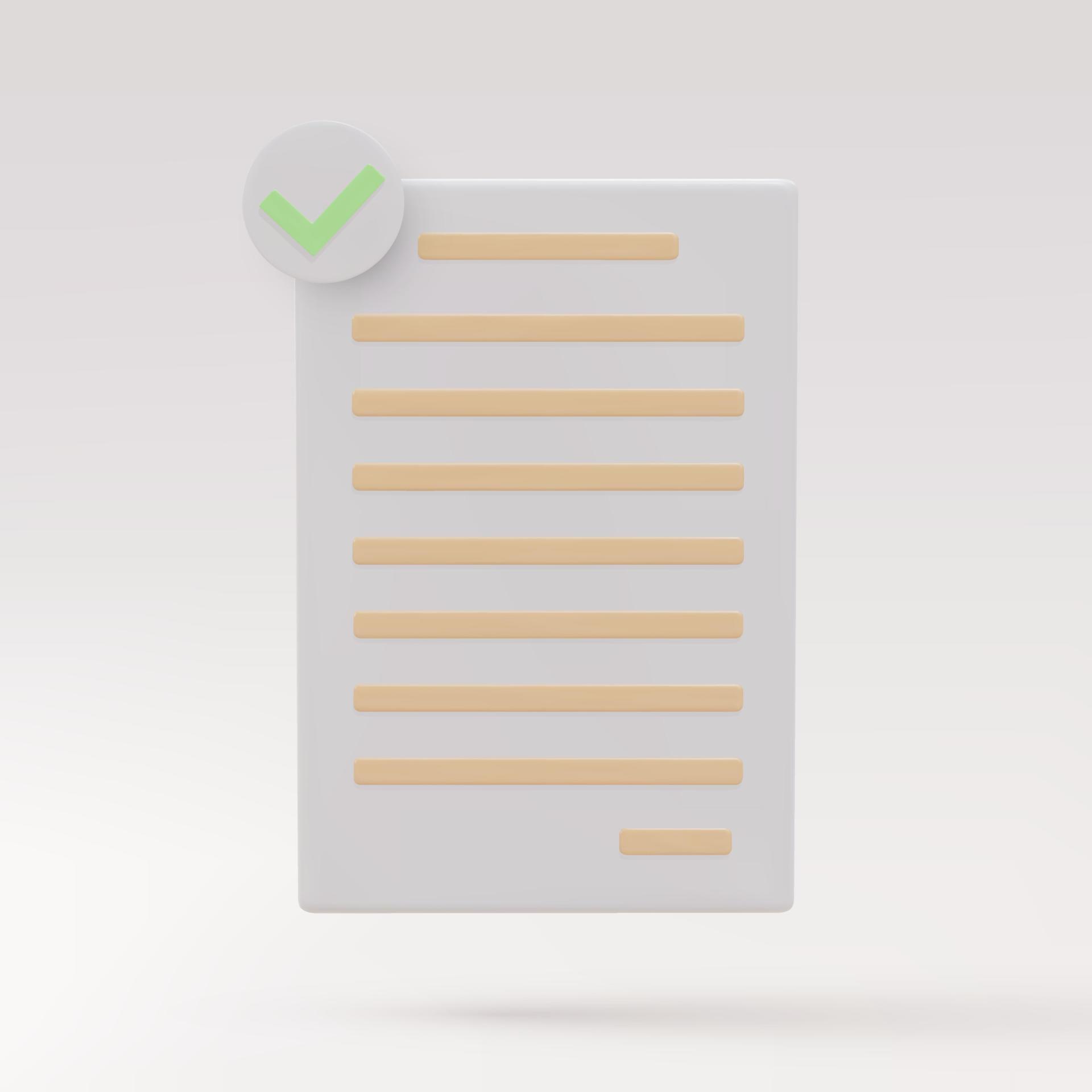 3d realistic Documents icon. Stack of paper sheets. A confirmed or ...