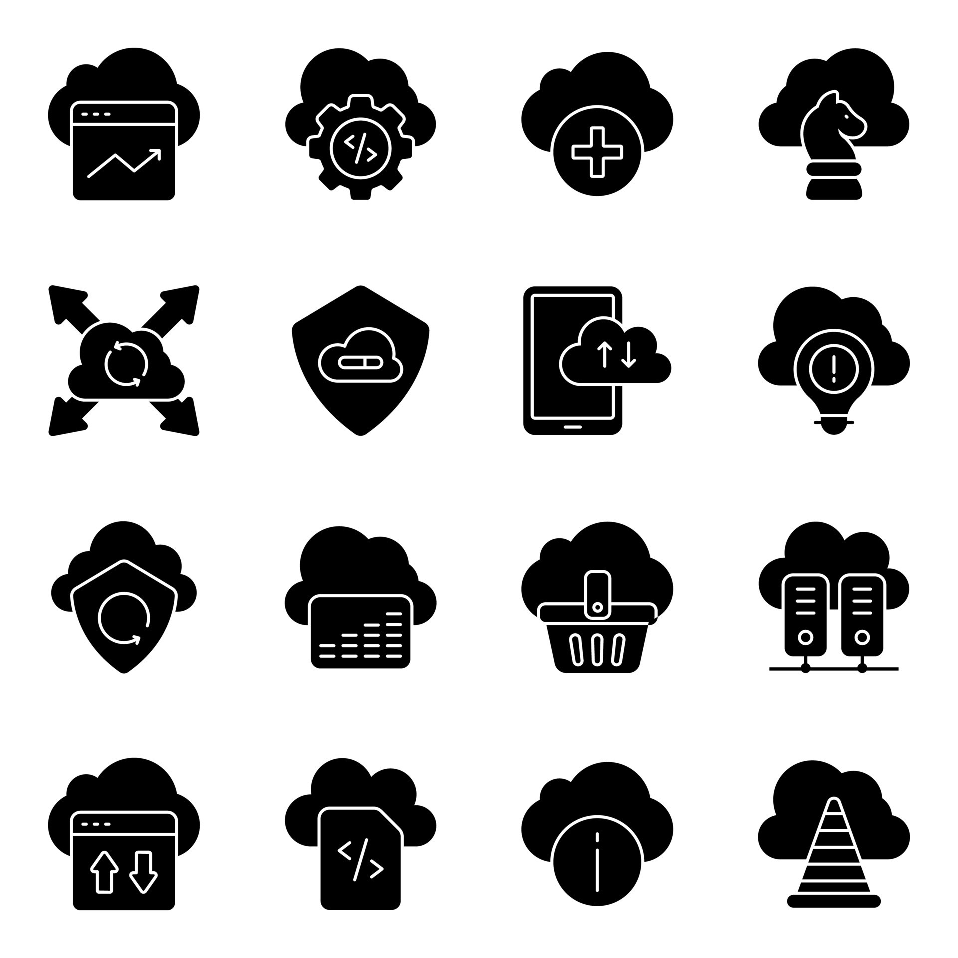 Pack of Cloud Computing and Service Solid Icons 18973112 Vector Art at ...