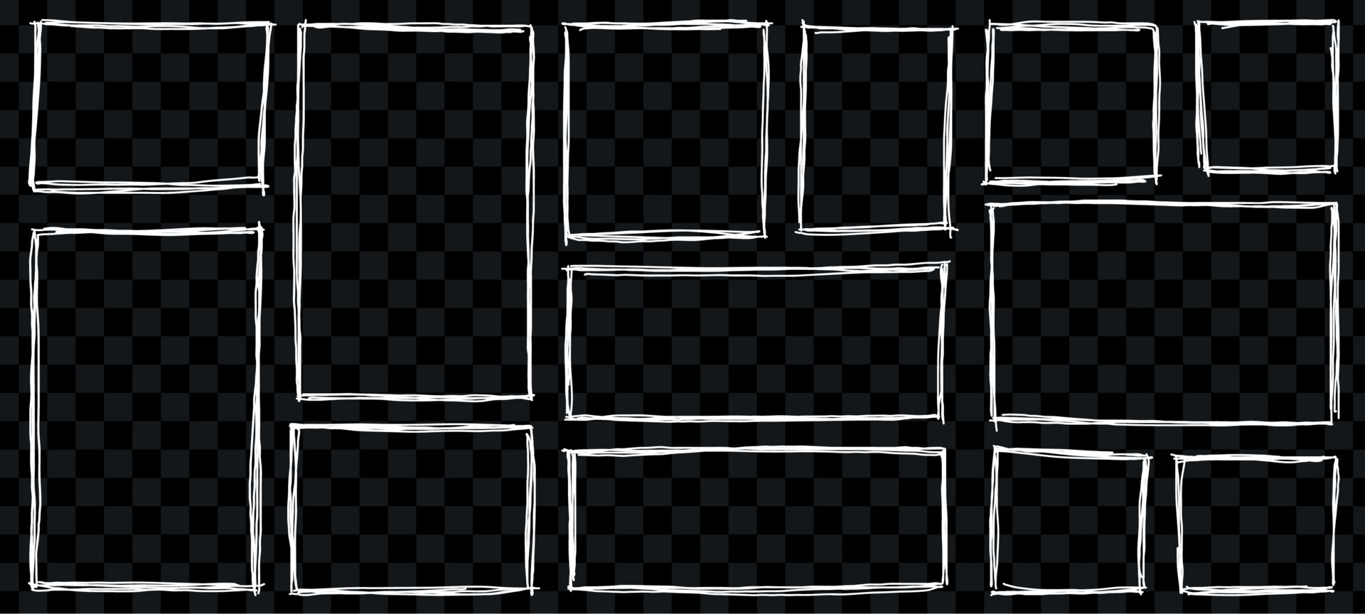 Rectangle Frame Line Square Shape Outline On Hand Draw Style Vector Illustration Isolated