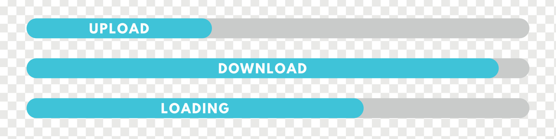 Progress loading bar. Download status, speed upload icon. Vector ...