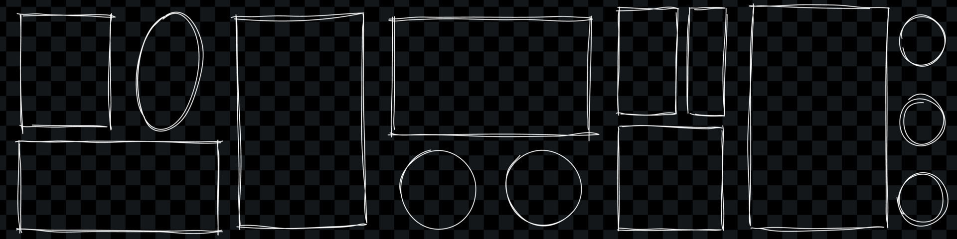 Rectangle Frame Line Square Shape Outline On Hand Draw Style Vector