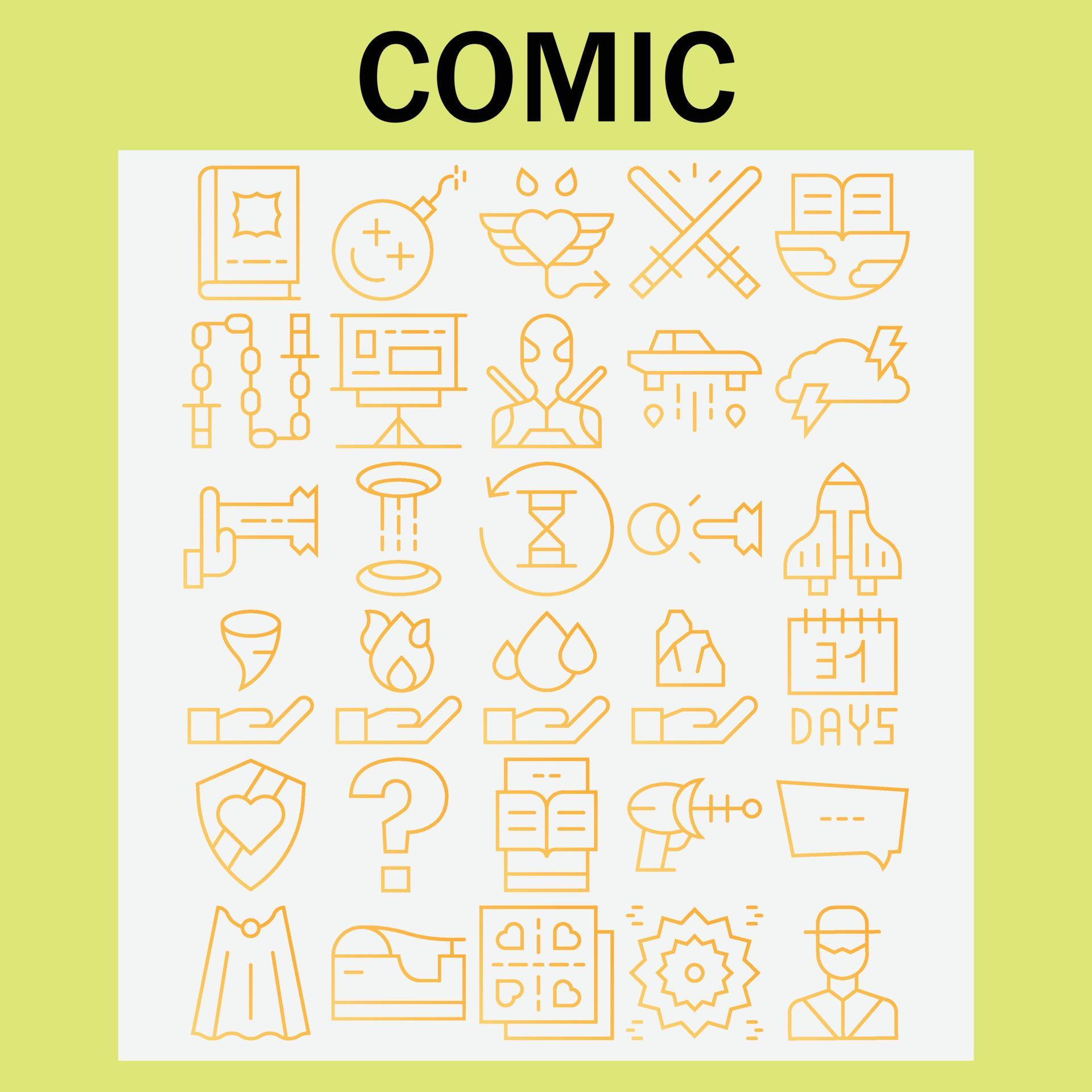 Comic Free Icon Pack Filled Flat Color Download 18975810 Vector Art At 