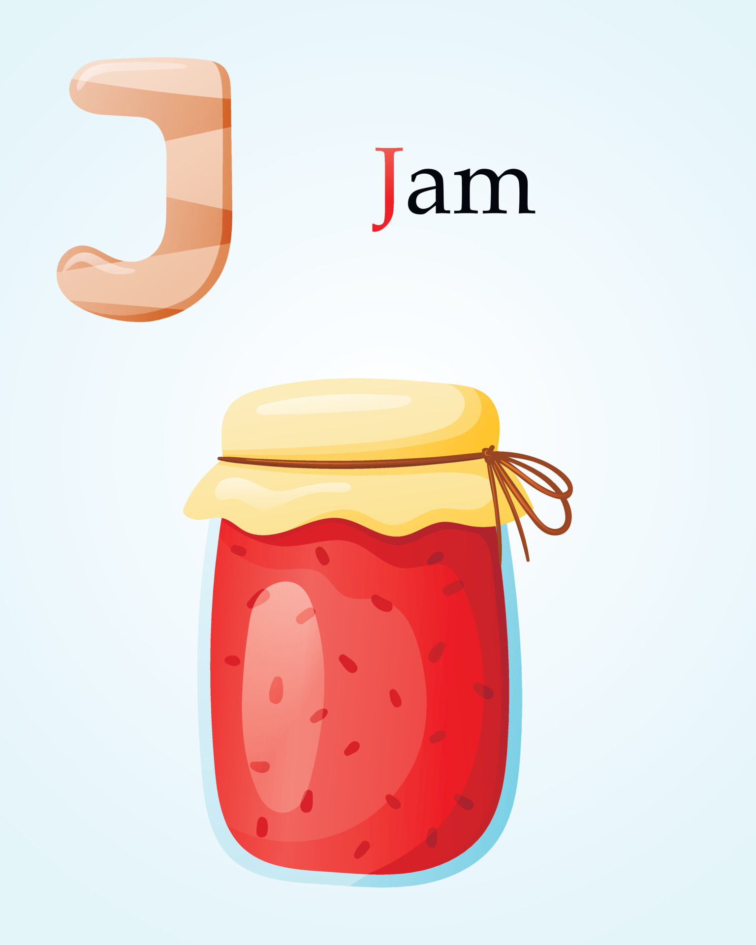 plantilla de banner para niños con letra del alfabeto inglés j e imagen de dibujos animados de ...