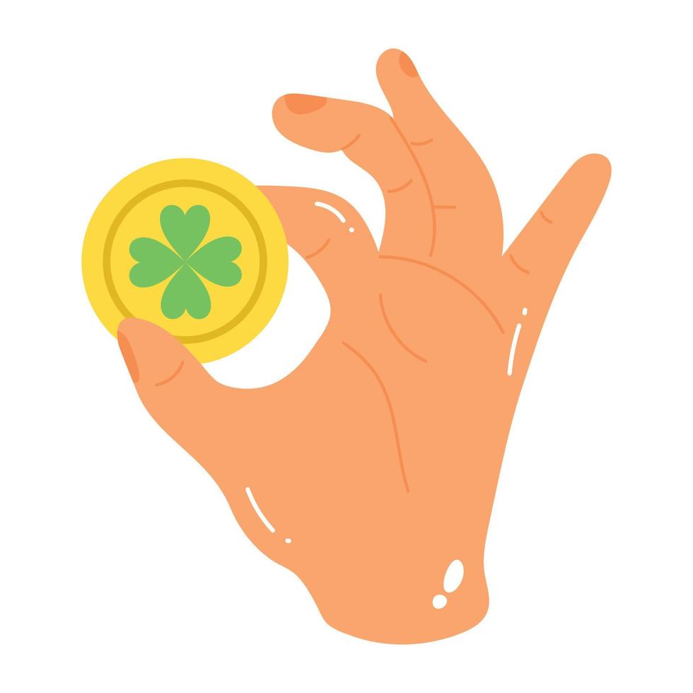 Trendy Leprechaun Coin 18978335 Vector Art at Vecteezy