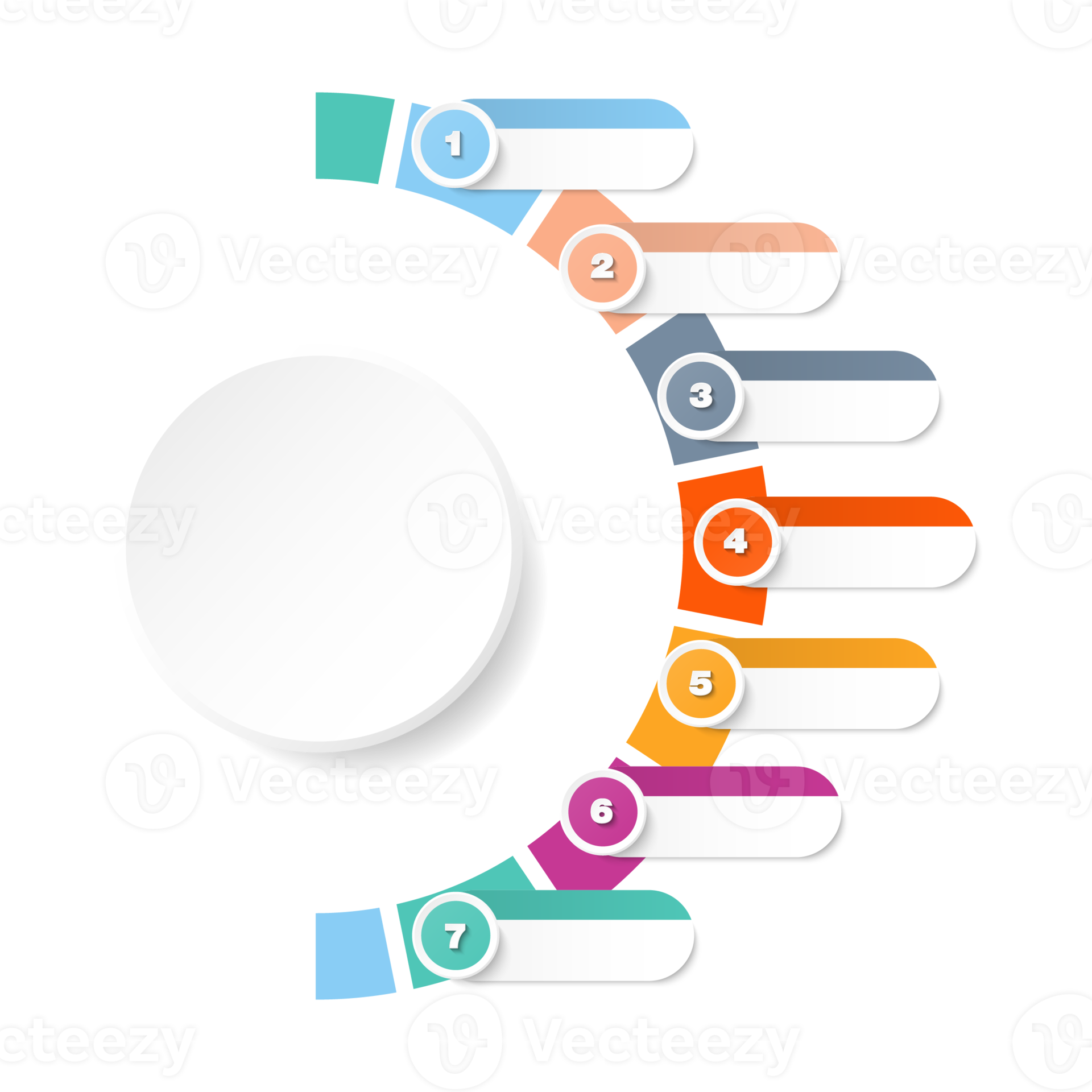 Infographic with 7 steps, process or options. 18982141 PNG