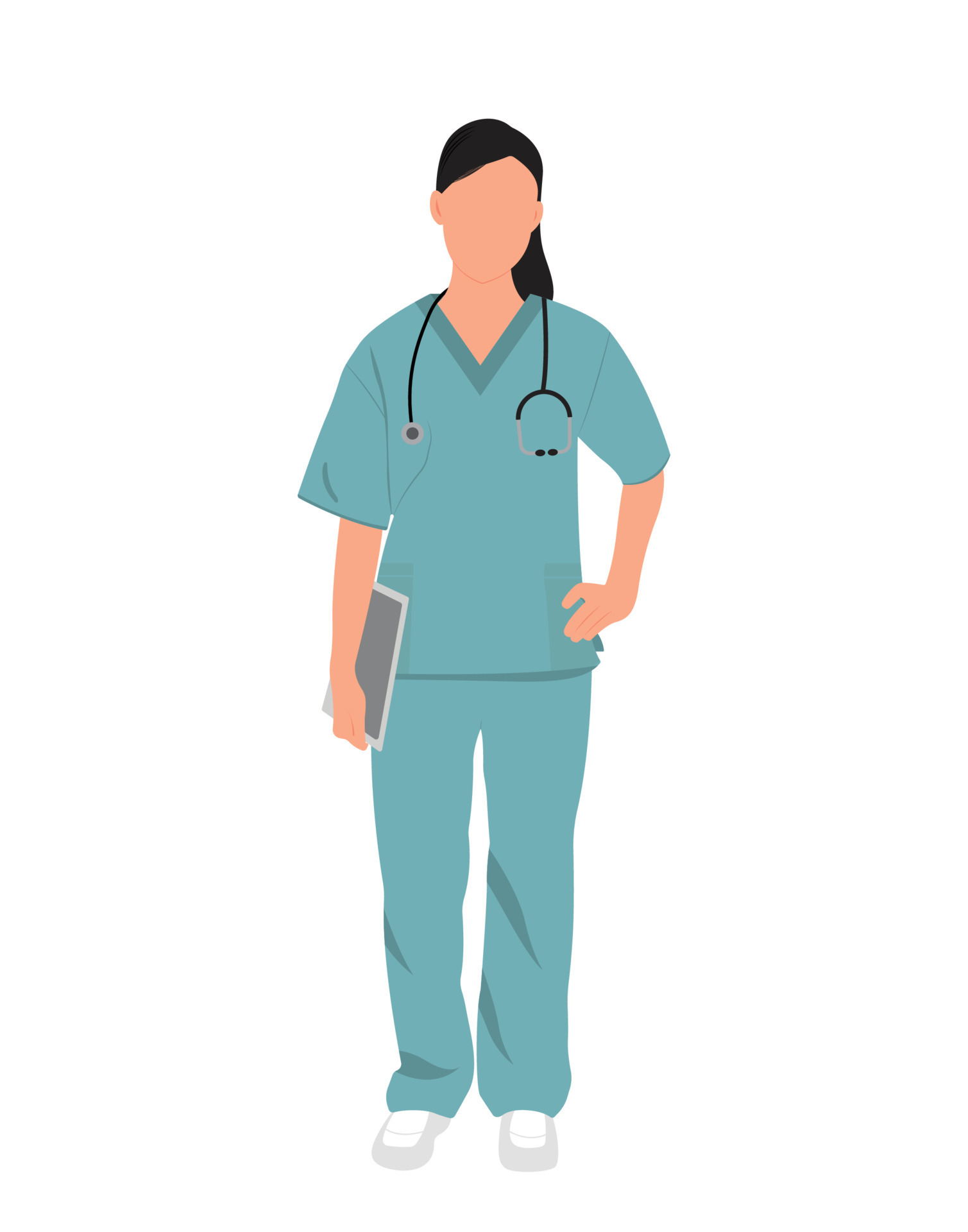 Female Nurse Illustration, Standing Medical Professional Surgeon Simple ... Female Nurse Illustration, Standing Medical Professional Surgeon Simple ...