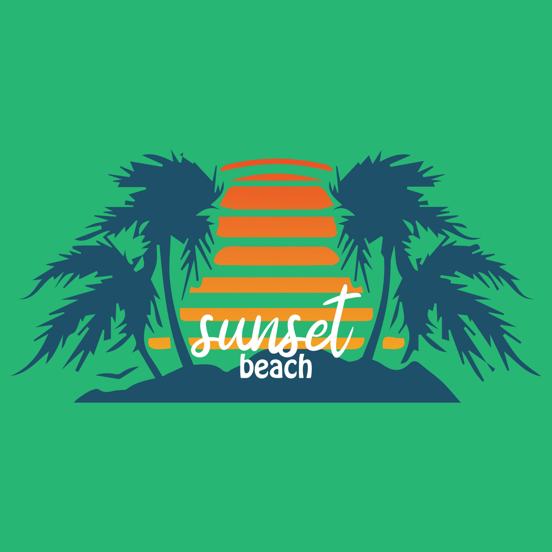Sunset Beach T Shirt Design 18984257 Vector Art At Vecteezy