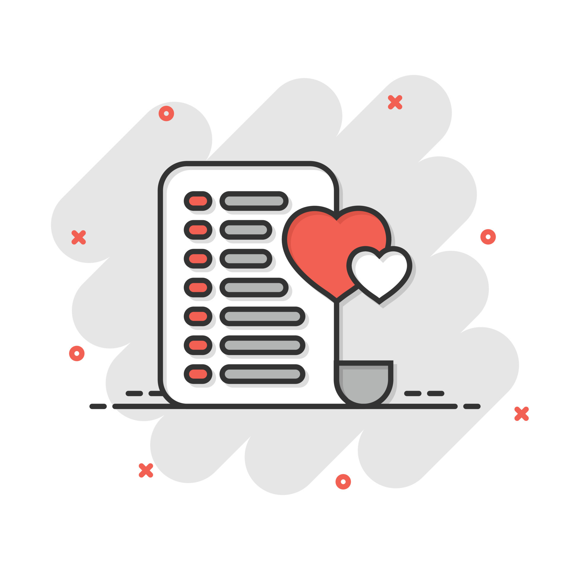 Wishlist icon in flat style. Like document vector illustration on white ...