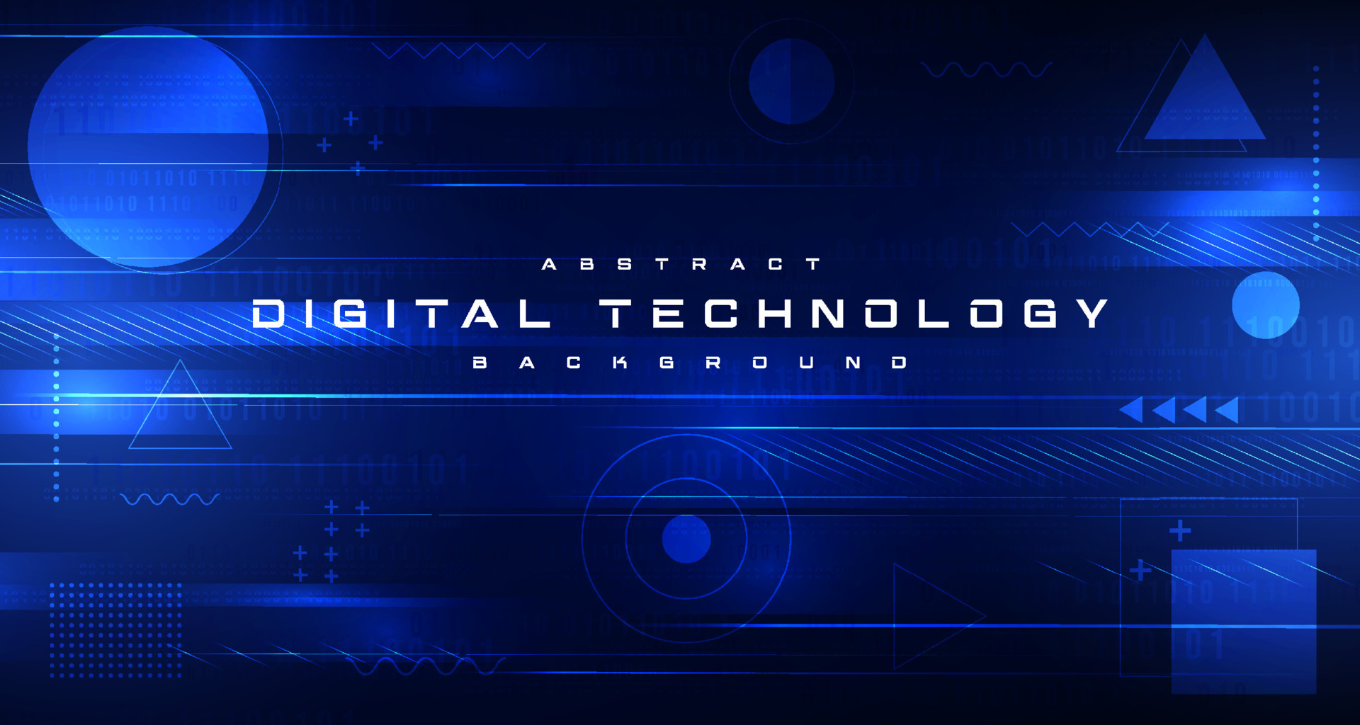 Digital Technology Banner Blue Background Concept Cyber Technology