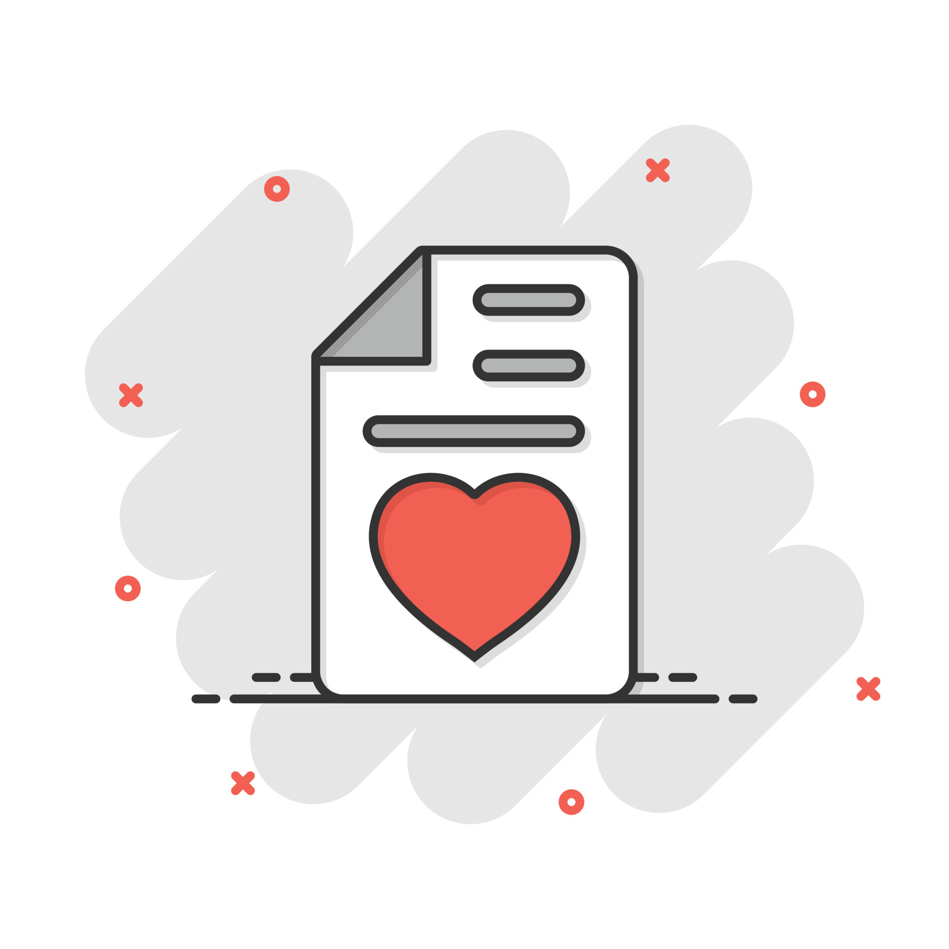 Wishlist icon in flat style. Like document vector illustration on white ...