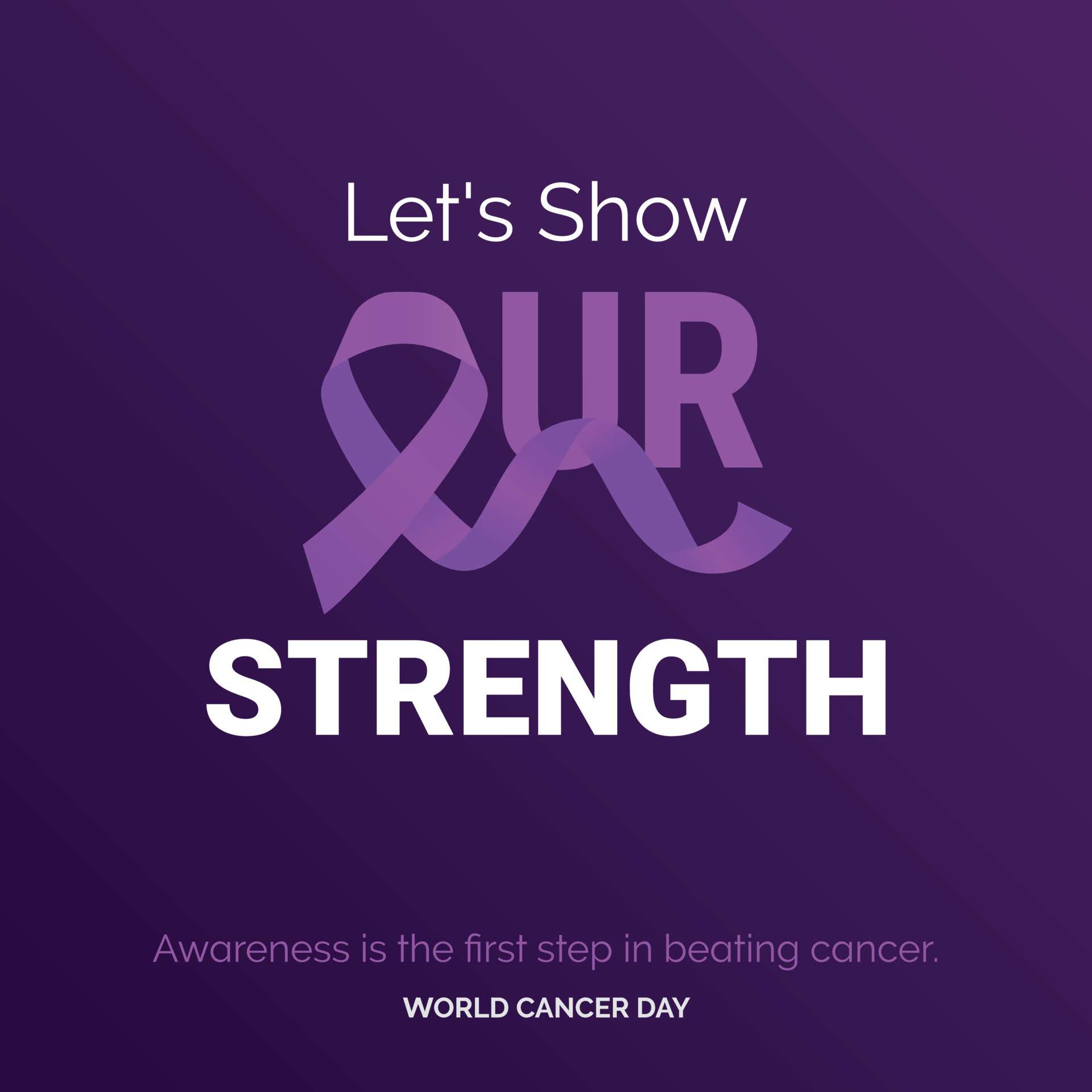 Let's SHow Our Strength Ribbon Typography. Awareness is the first step ... Let's SHow Our Strength Ribbon Typography. Awareness is the first step ...